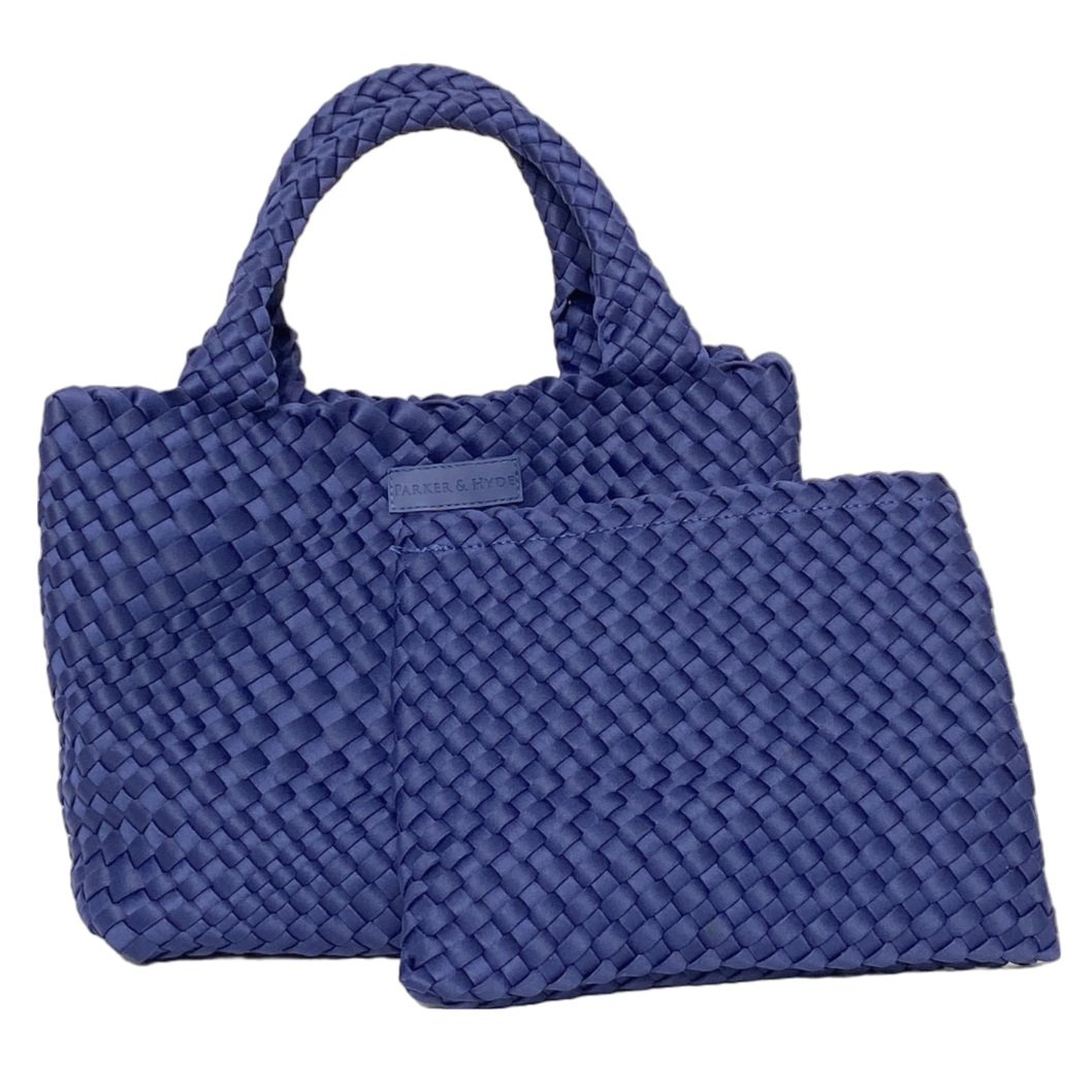 Navy Classic Woven Tote — Parker & Hyde