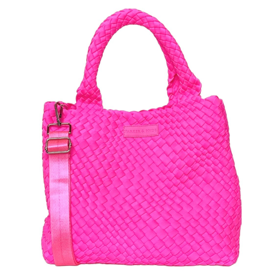 Neon Pink Classic Woven Tote — Parker & Hyde