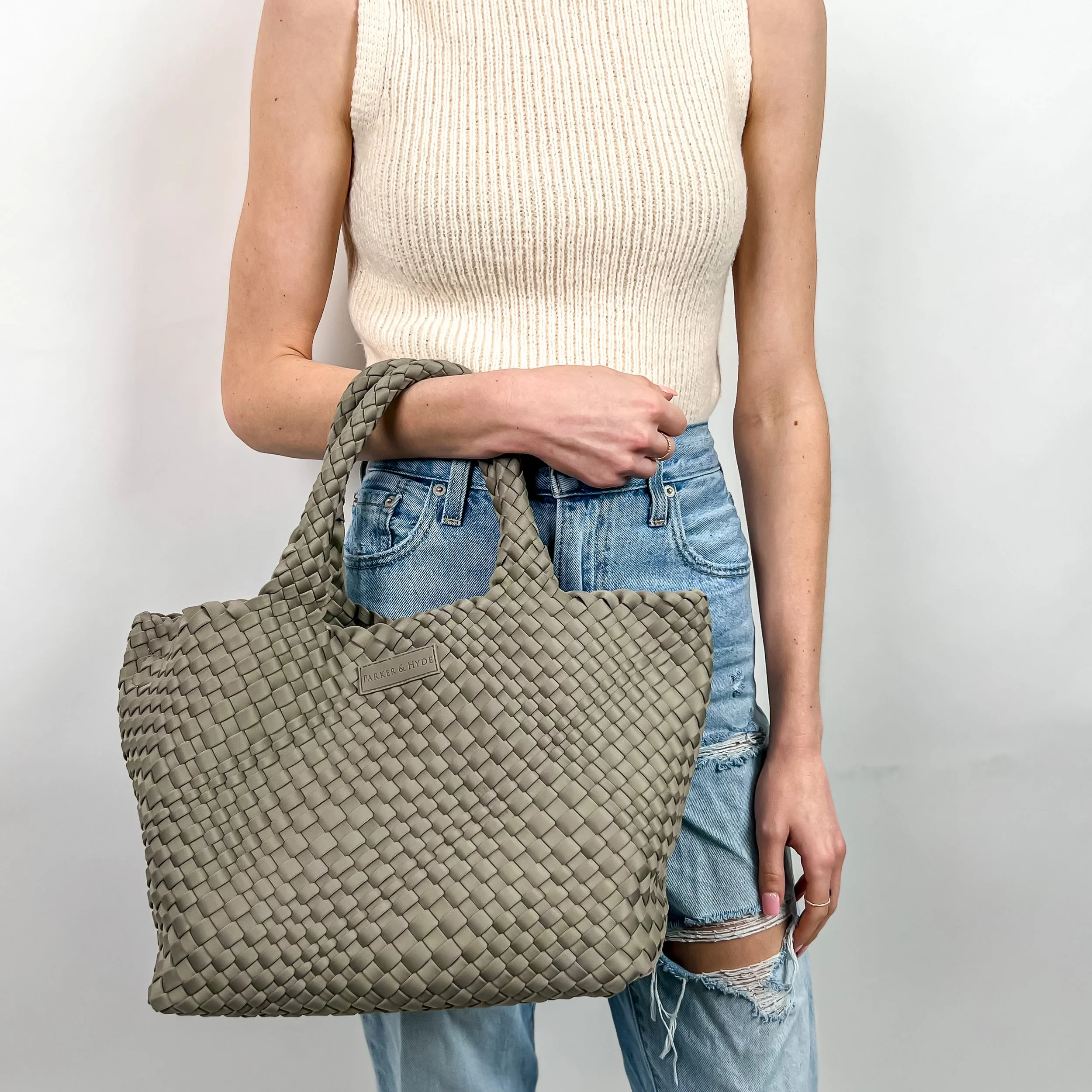Stone Classic Woven Tote — Parker & Hyde