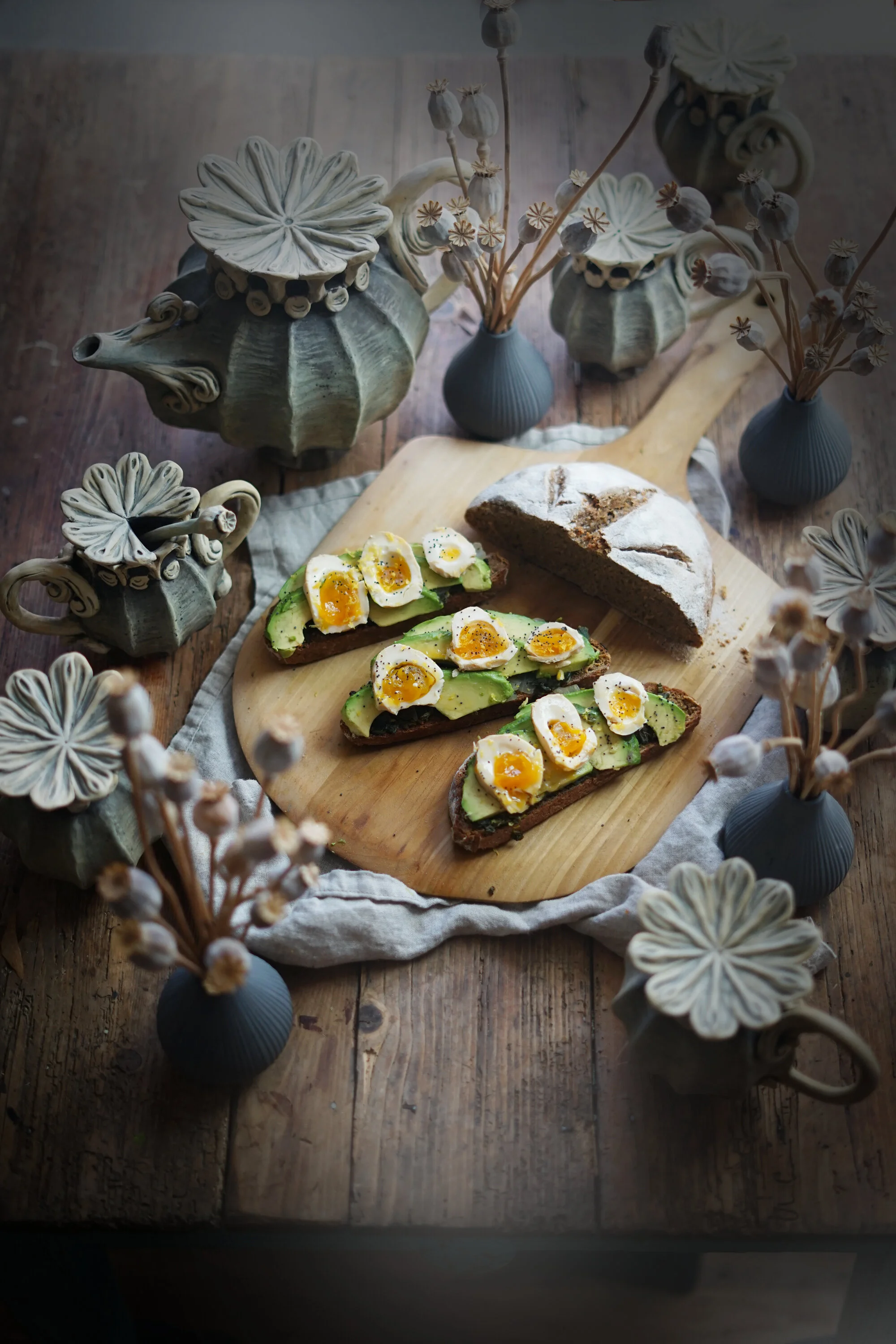 Autumn’s Softening: Avocado Toast with Sauteed Wild Greens, Miso Eggs ...