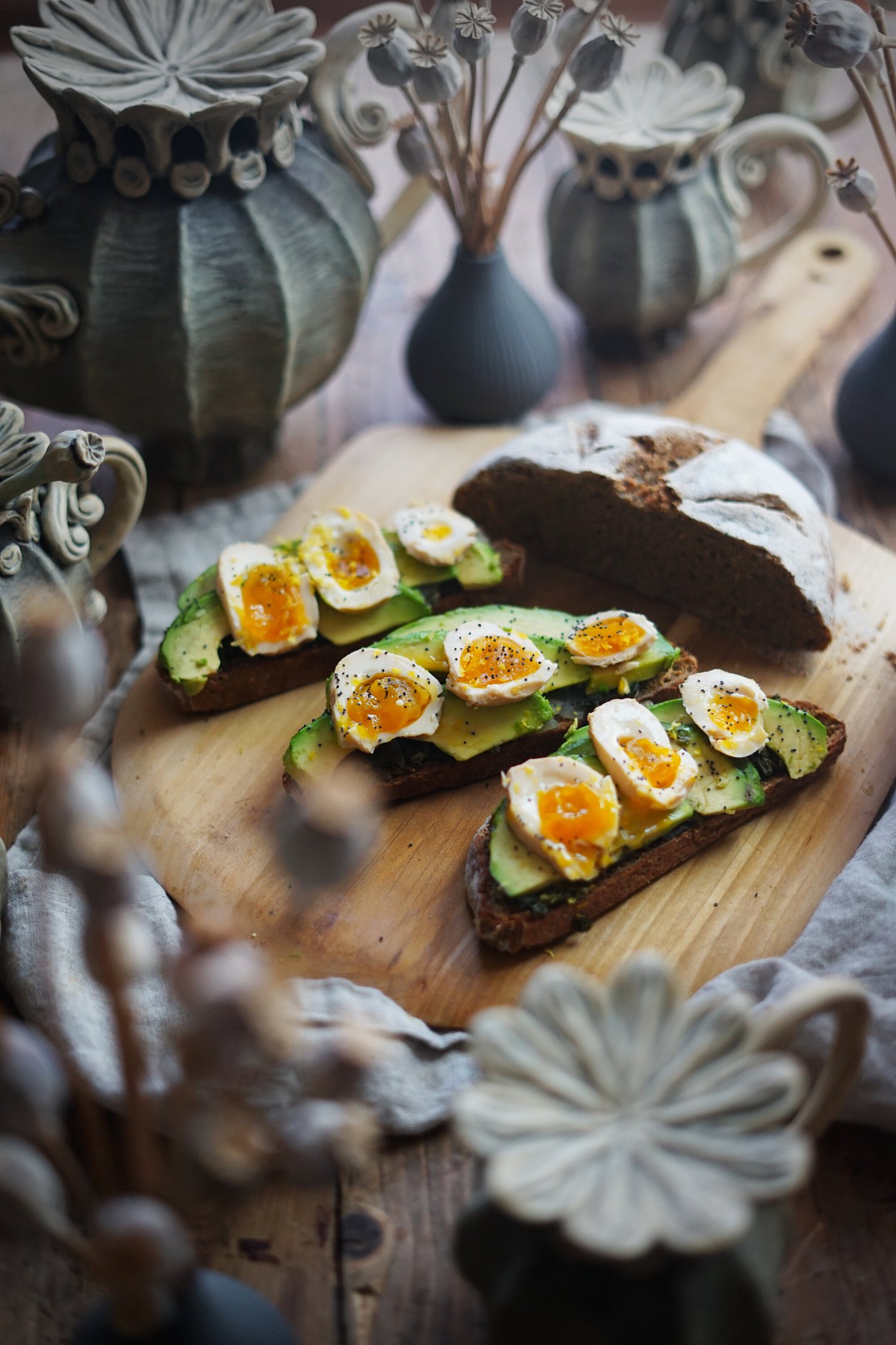 Autumn’s Softening: Avocado Toast with Sauteed Wild Greens, Miso Eggs ...