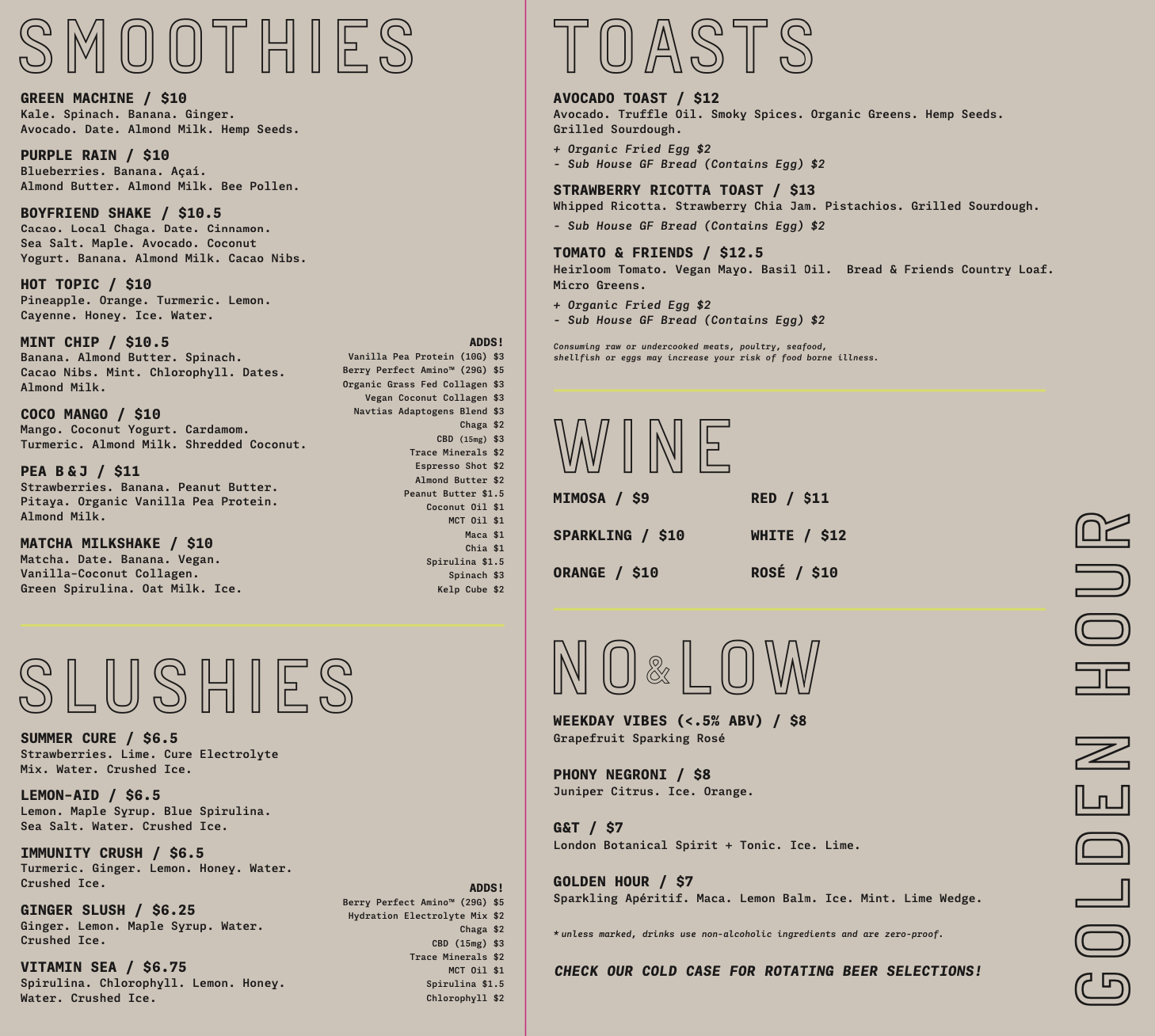 MENU — LB Kitchen