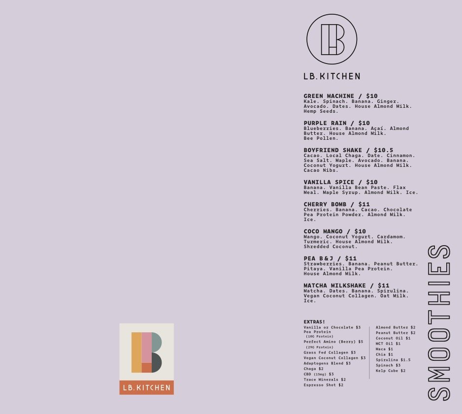 MENU — LB Kitchen