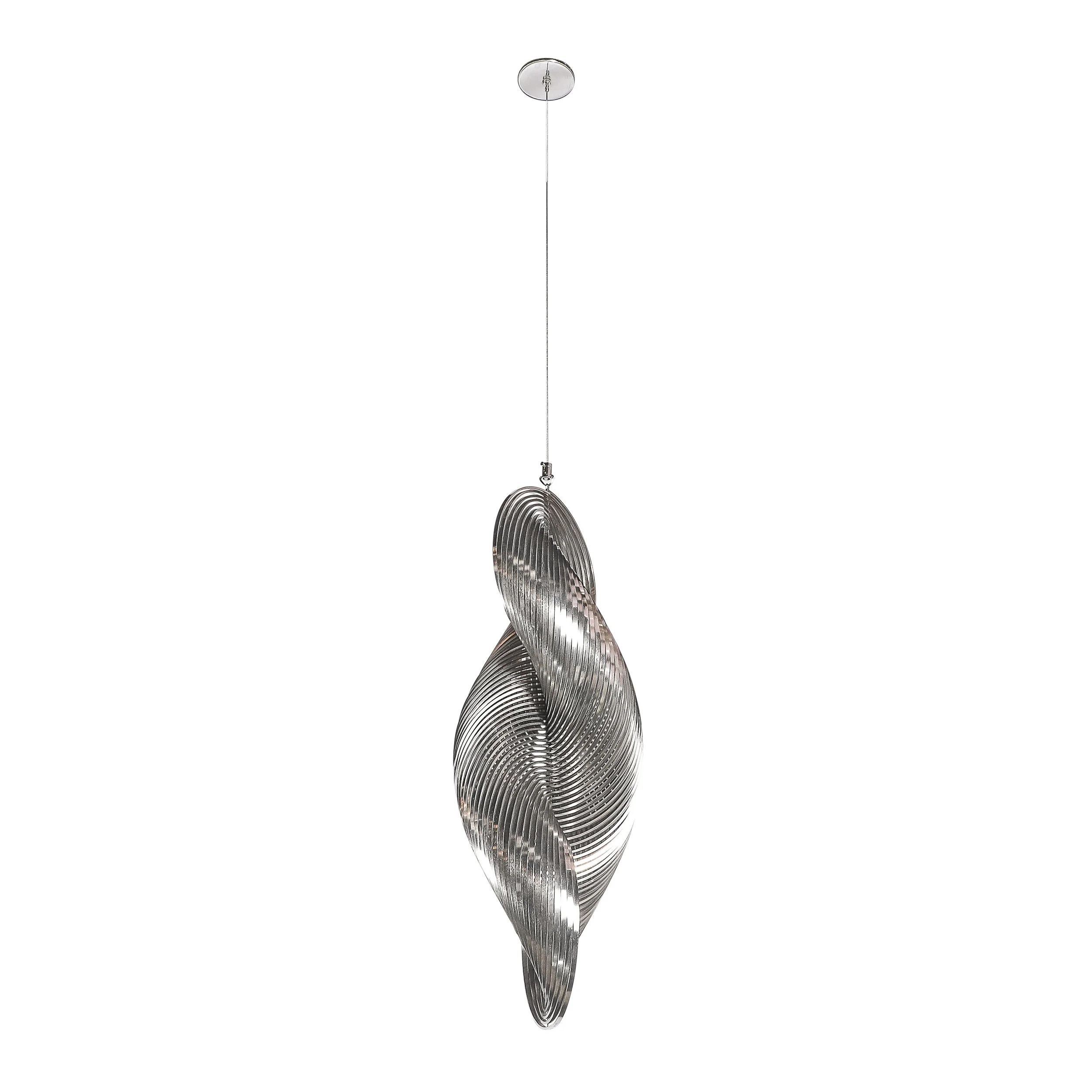 Mid-Century Spiral Stainless Steel Hanging Sculpture 1/100 signed Erwin ...