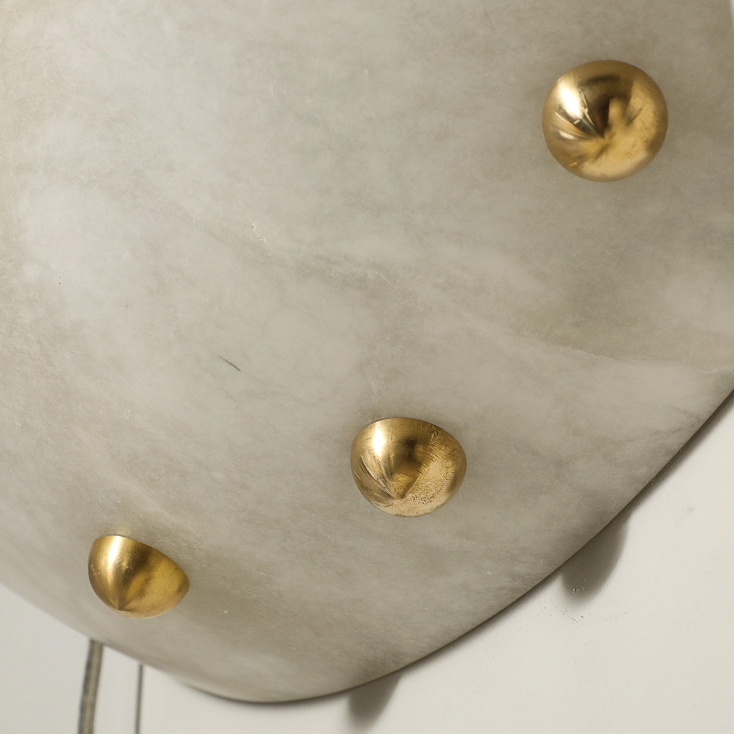 Art Deco Style Alabaster Sconce W/ Brass Ball Fittings — High Style Deco