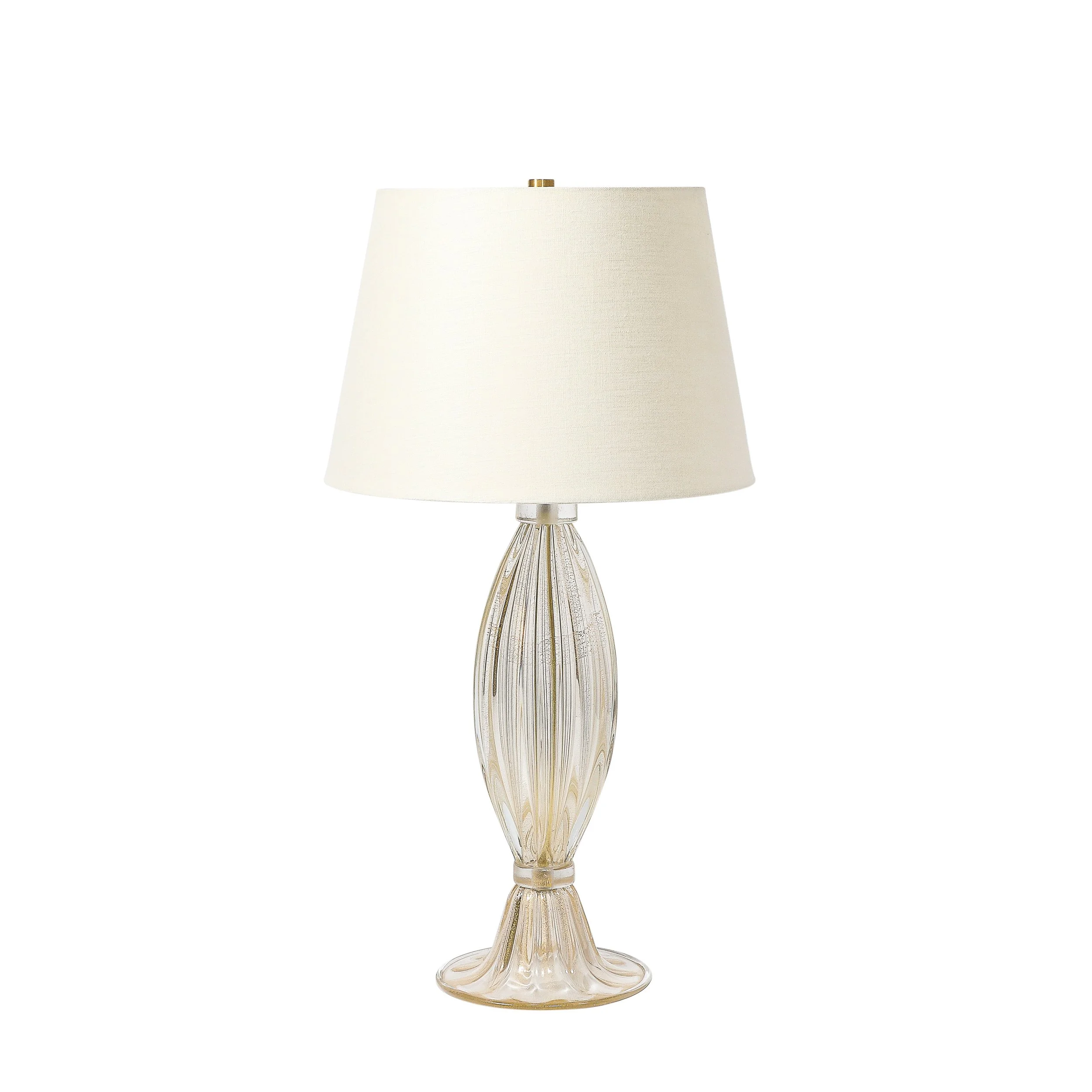 Modernist Hand-Blown Murano Glass Fluted Table Lamps W/ 24K Gold Fleck ...