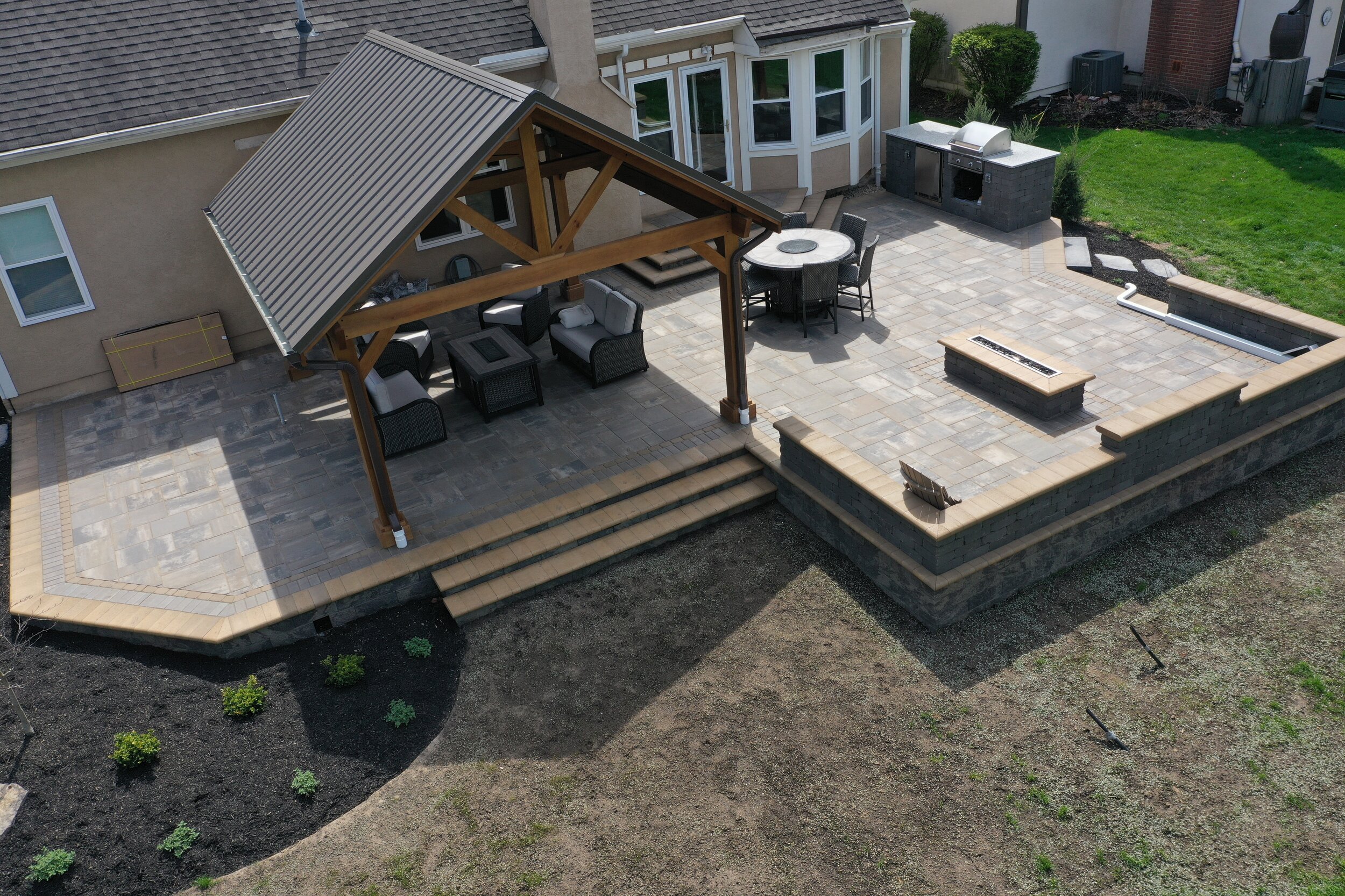 Paver Patio; Outdoor Living; Patio Design — 9 Trees Landscape Construction