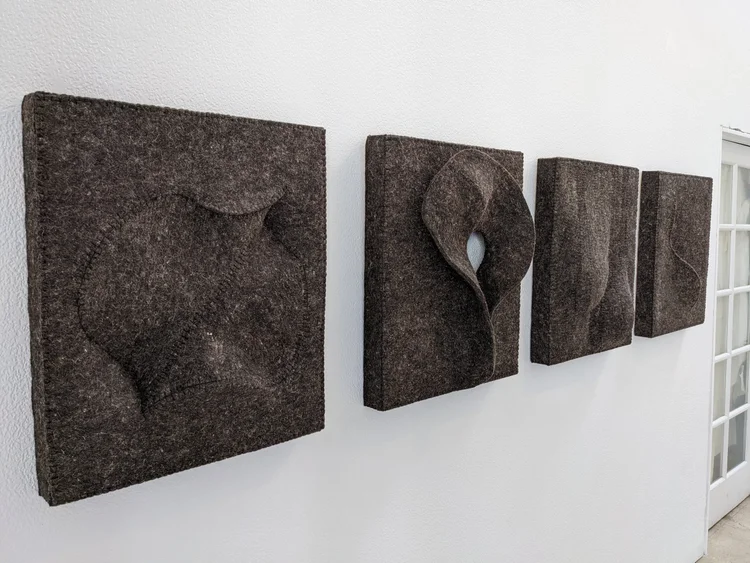 Curve Composition stitched industrial felt wall sculptures — Stephanie Metz