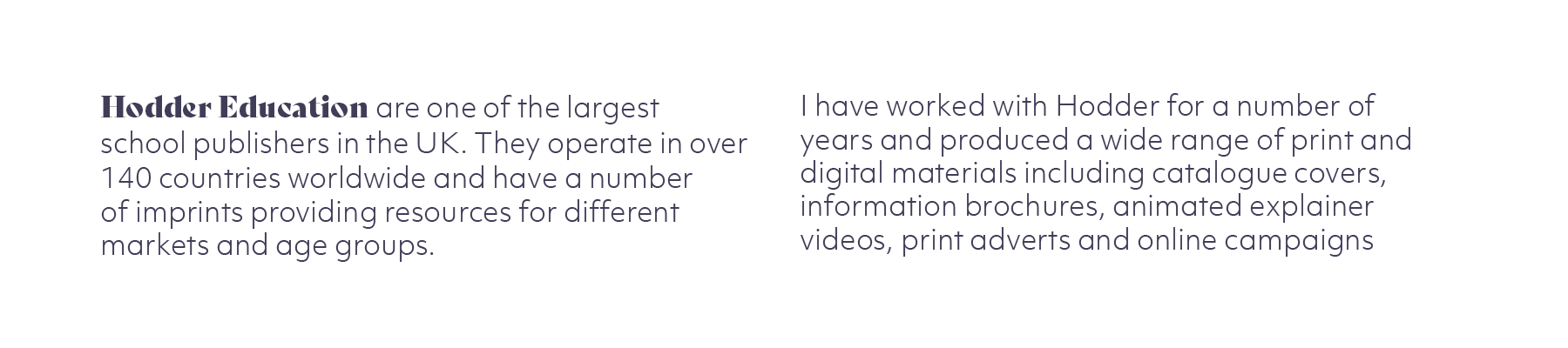 Hodder Education — Ben Houston Design