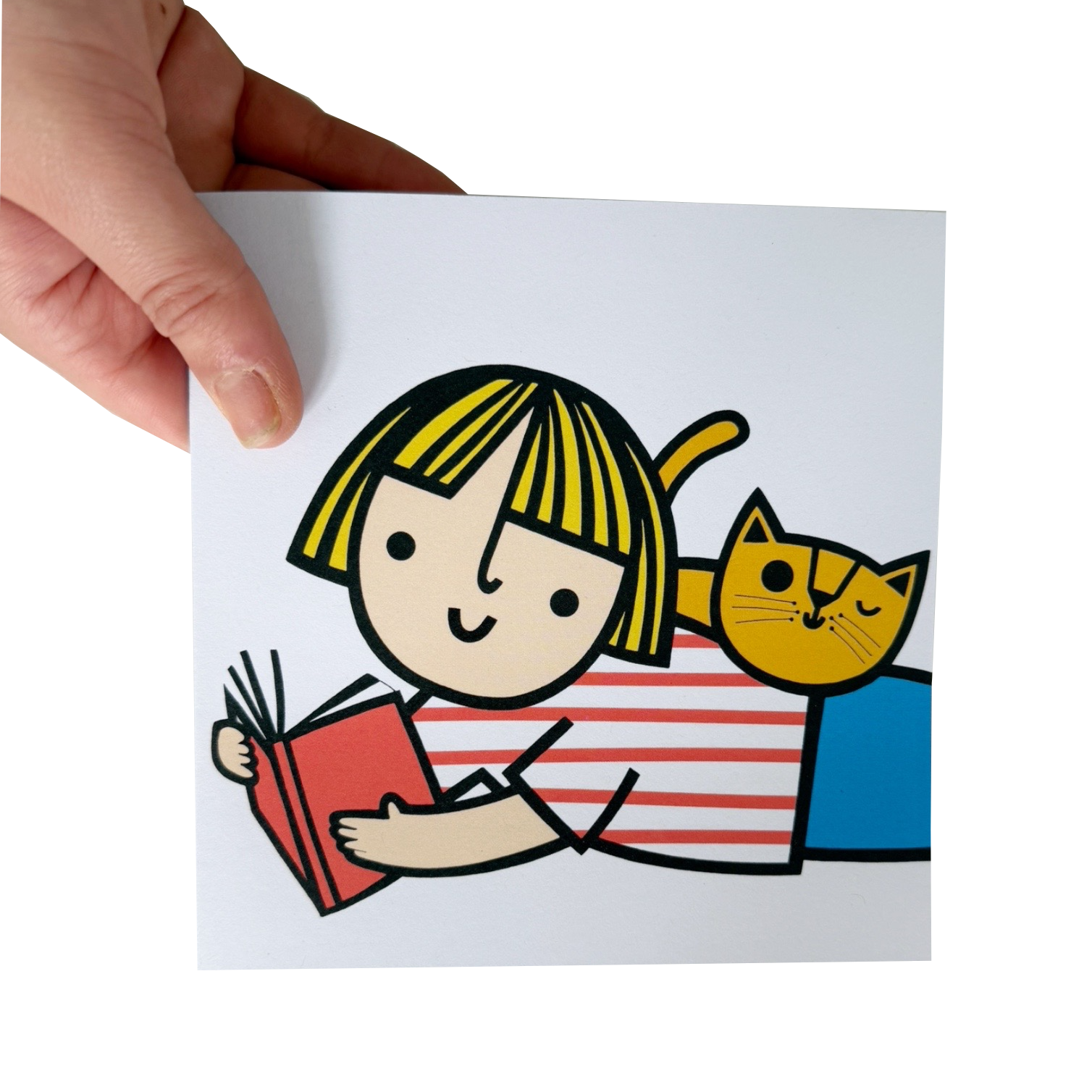 Reading to cat - (larger size) designed by UK illustrator Jane Foster ...