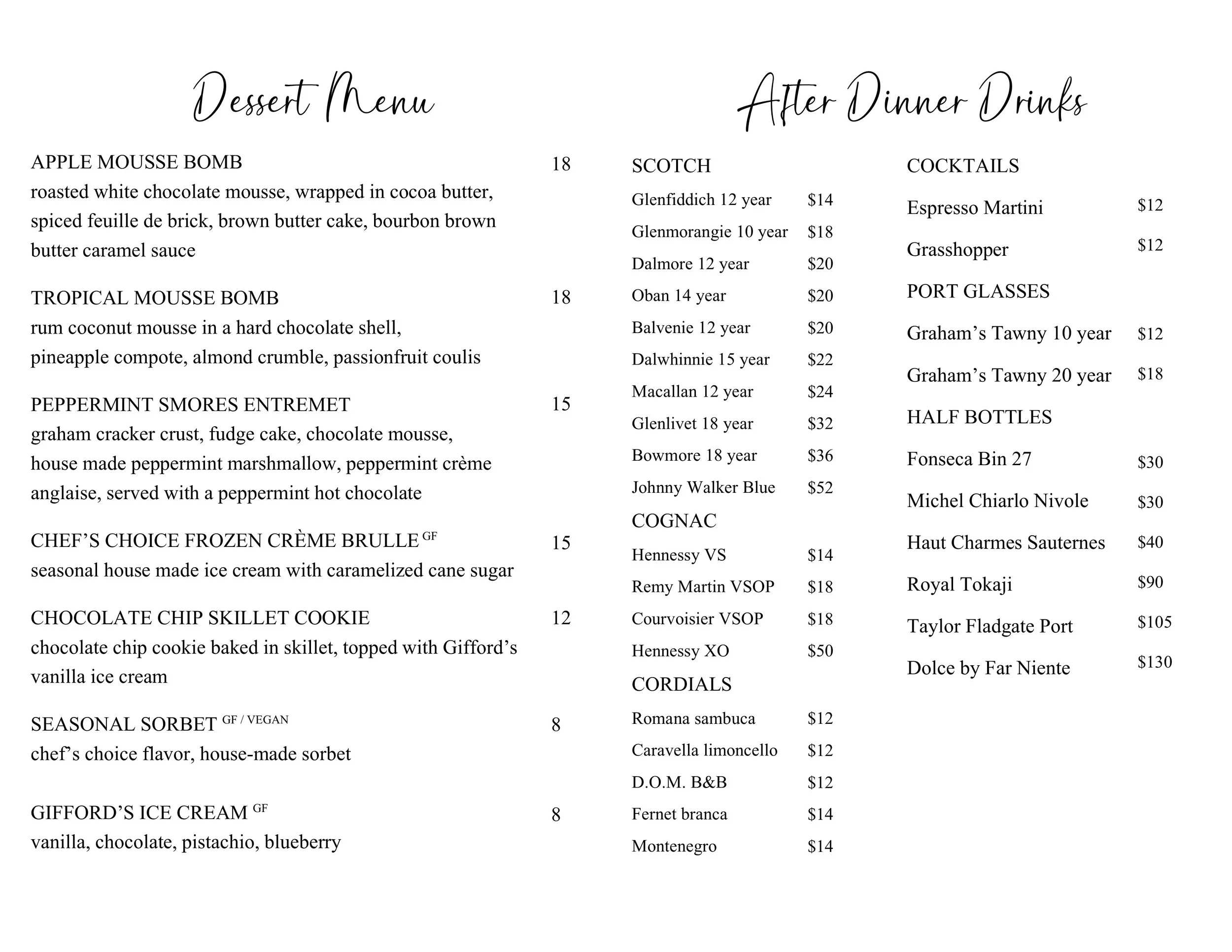 Dessert Menu dessert-menu