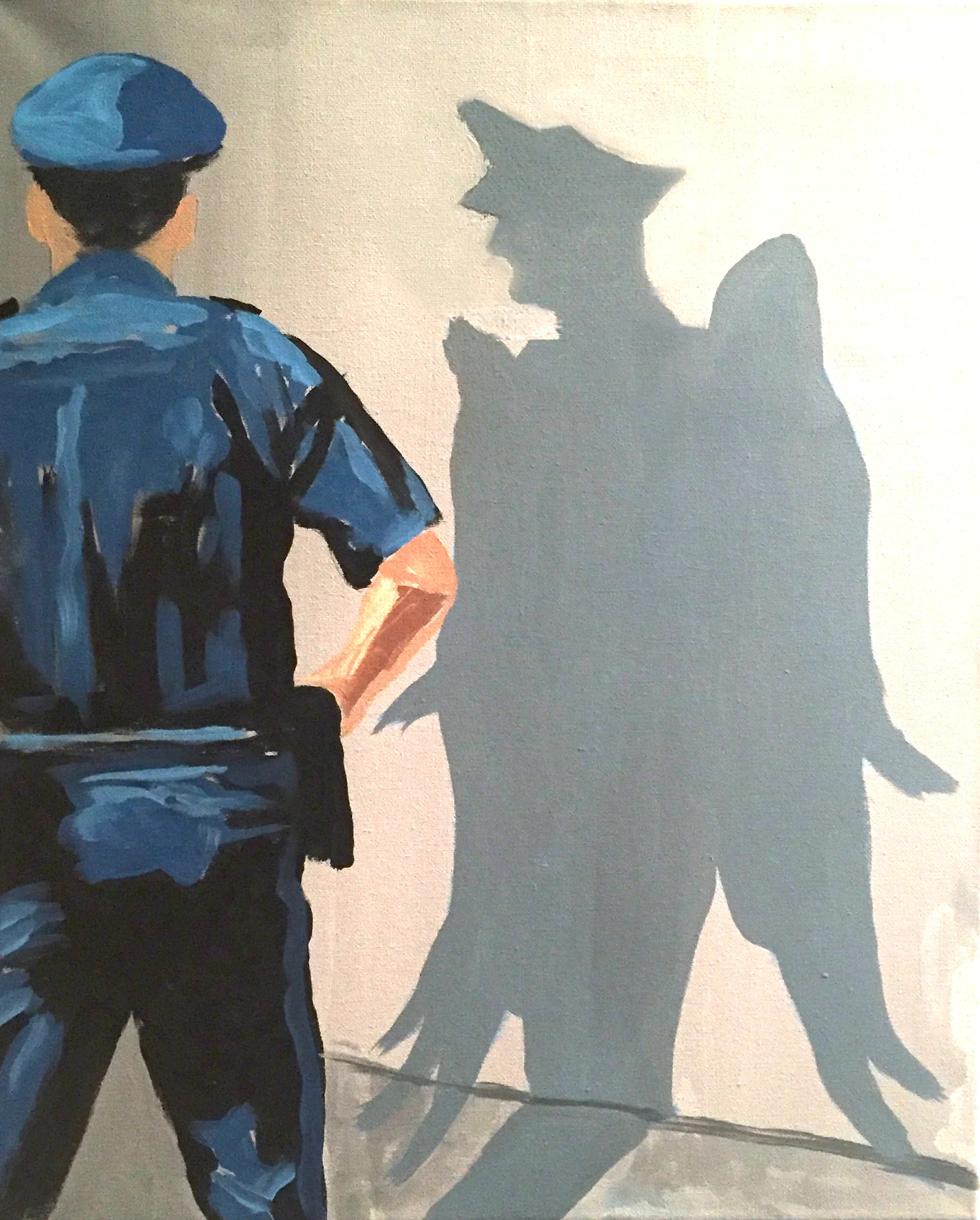 Guardian Police Officer Painting - Painted Christ