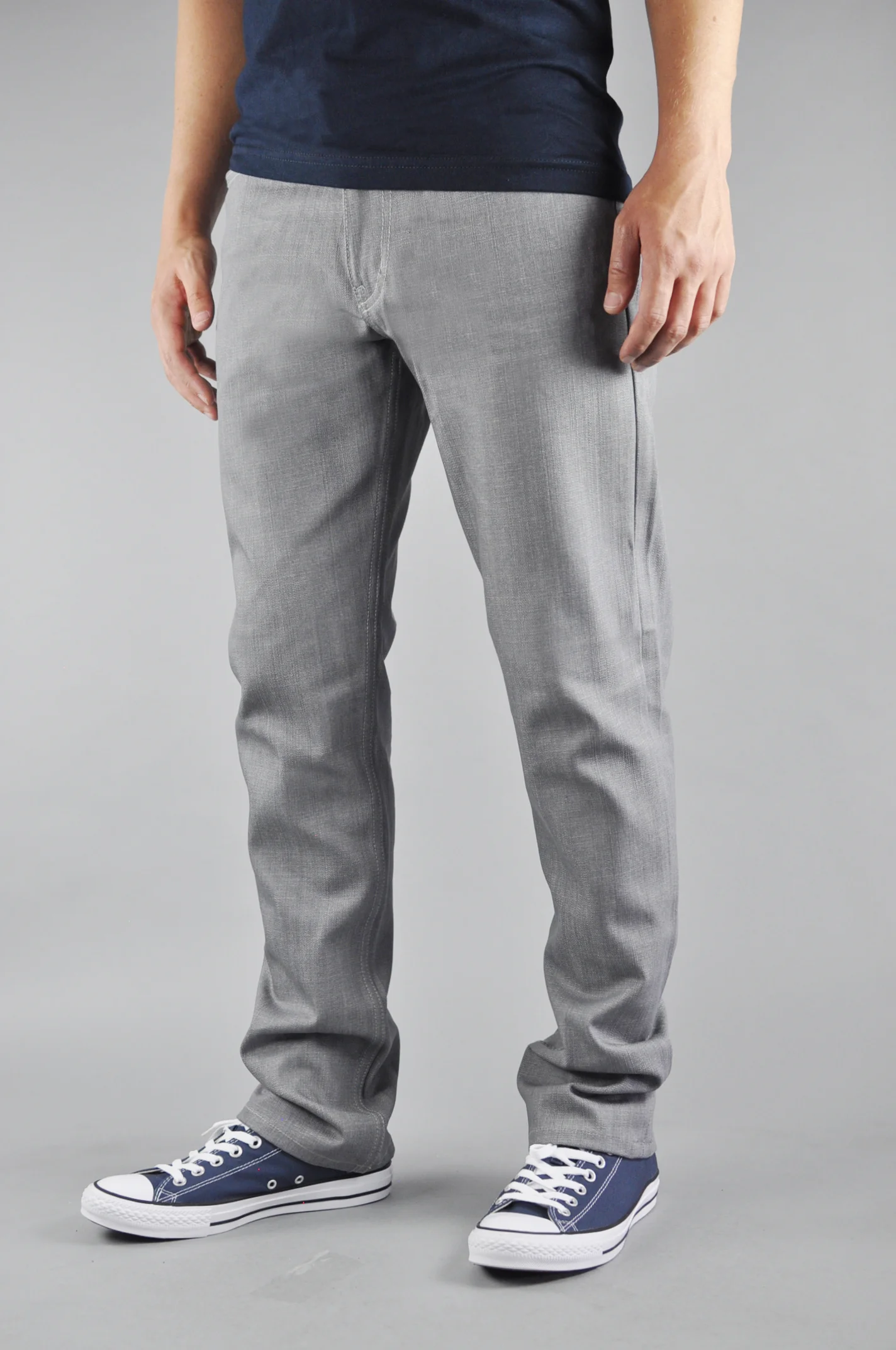 Men's Denim Light Grey Straight-Fit Jeans — Neo Blue Jeans – Made-in ...