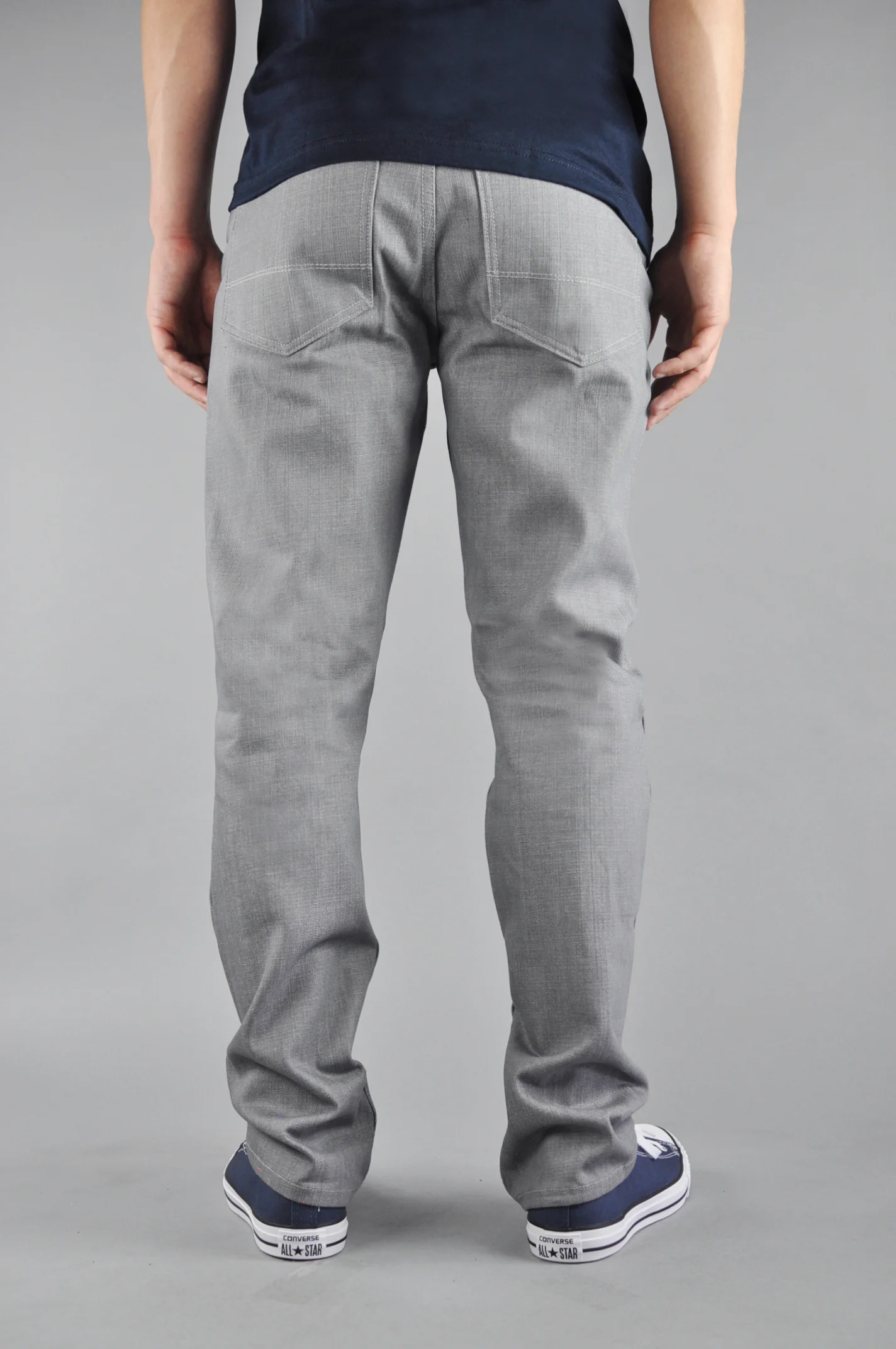 Men's Denim Light Grey Straight-Fit Jeans — Neo Blue Jeans – Made-in ...