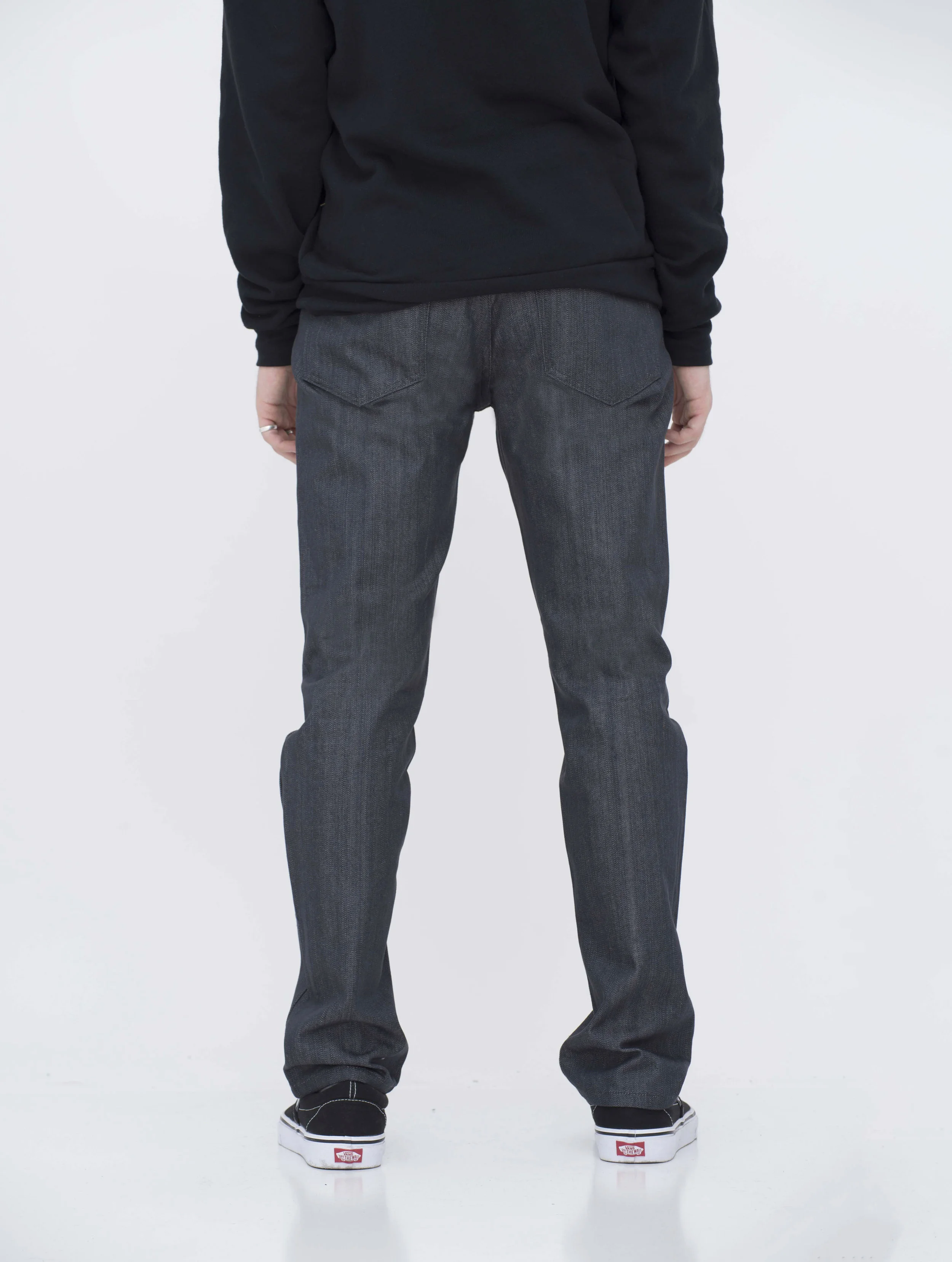 Shiny Charcoal Skinny — Neo Blue Jeans – Made-in-USA Baggy Denim