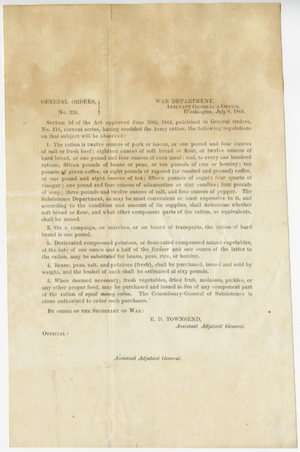 A Commissary Sergeant's Notebook — The Liberty Rifles