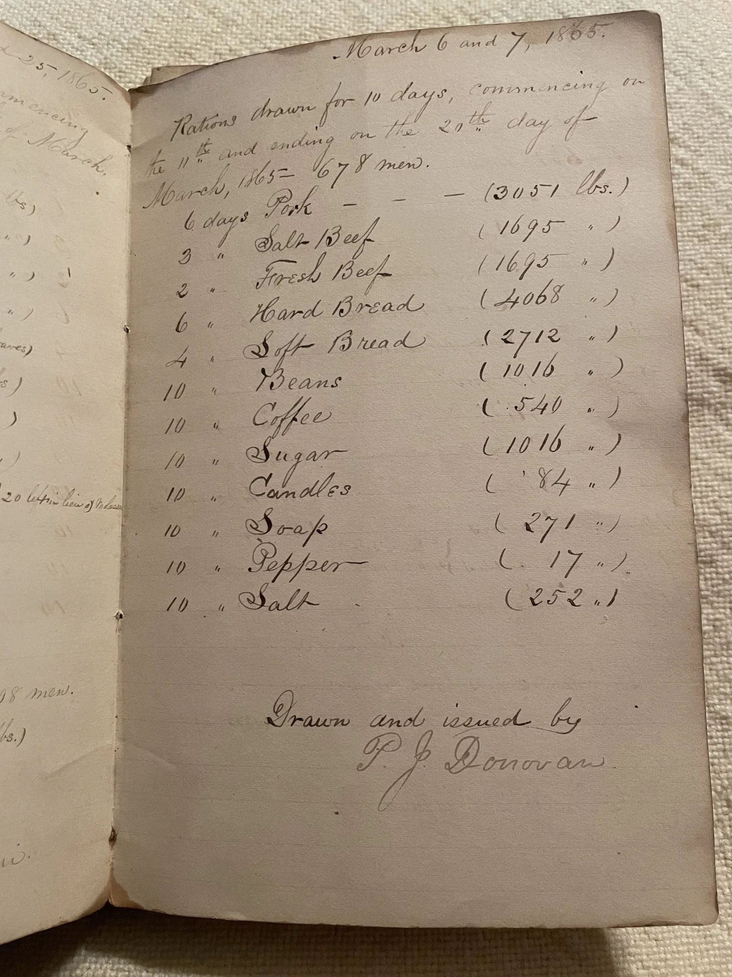 A Commissary Sergeant's Notebook — The Liberty Rifles