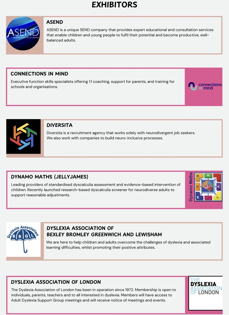 Dyslexia Fair 2024 Exhibitors — Bell House
