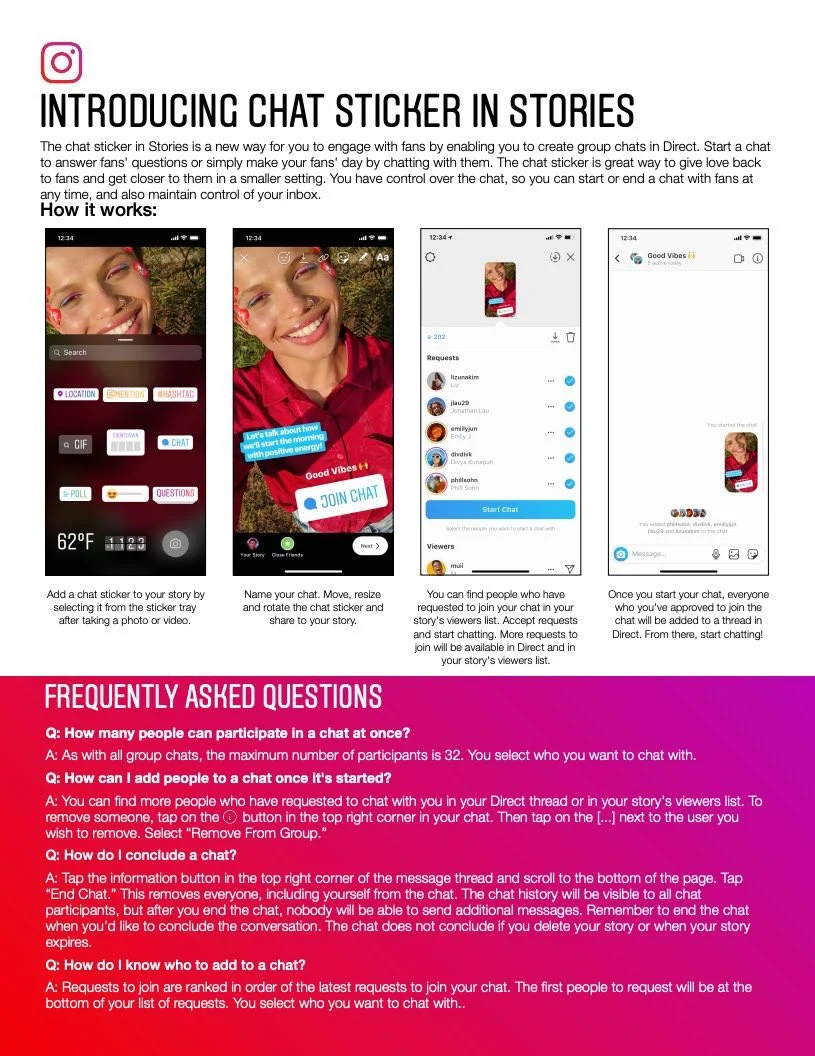 Instagram Rolls Out A New 'Chat' Sticker In Stories — Lindsey Gamble