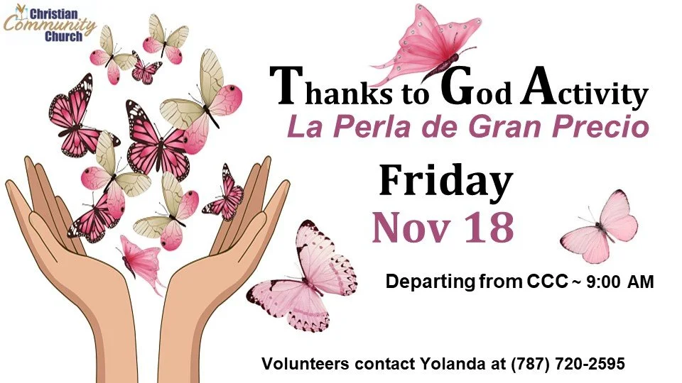 UPCOMING ACTIVITIES FOR NOVEMBER! — Christian Community Church