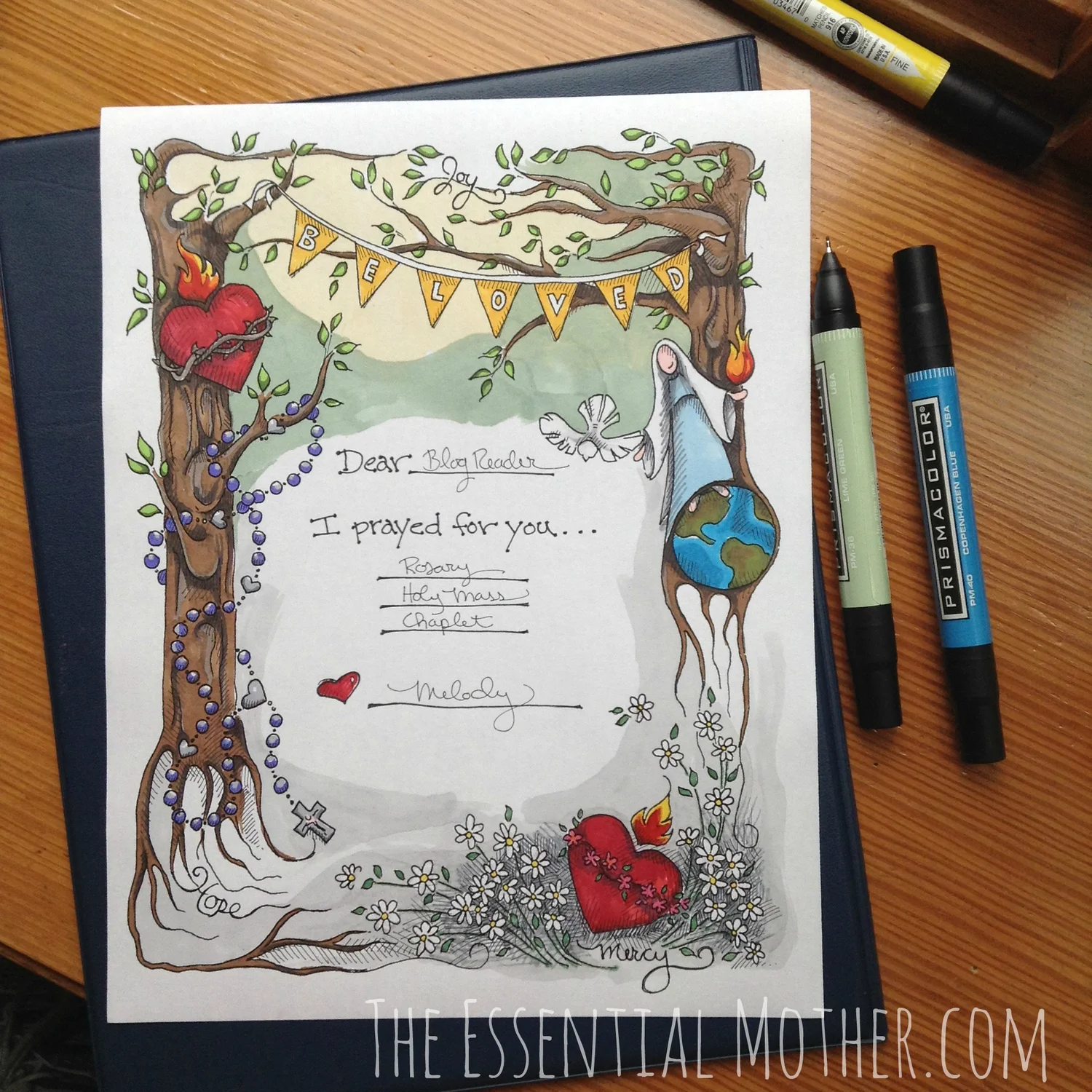 Catholic Spiritual Bouquet Coloring Page — Melody Lyons