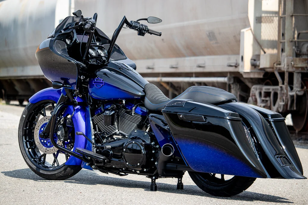 Blue Harley Davidson Bikes