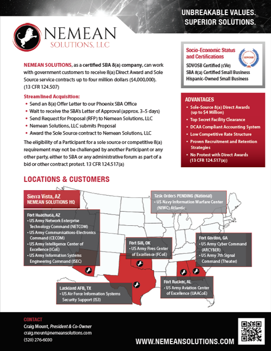 Nemean Solutions posts updated Capability Brief — NEMEAN SOLUTIONS