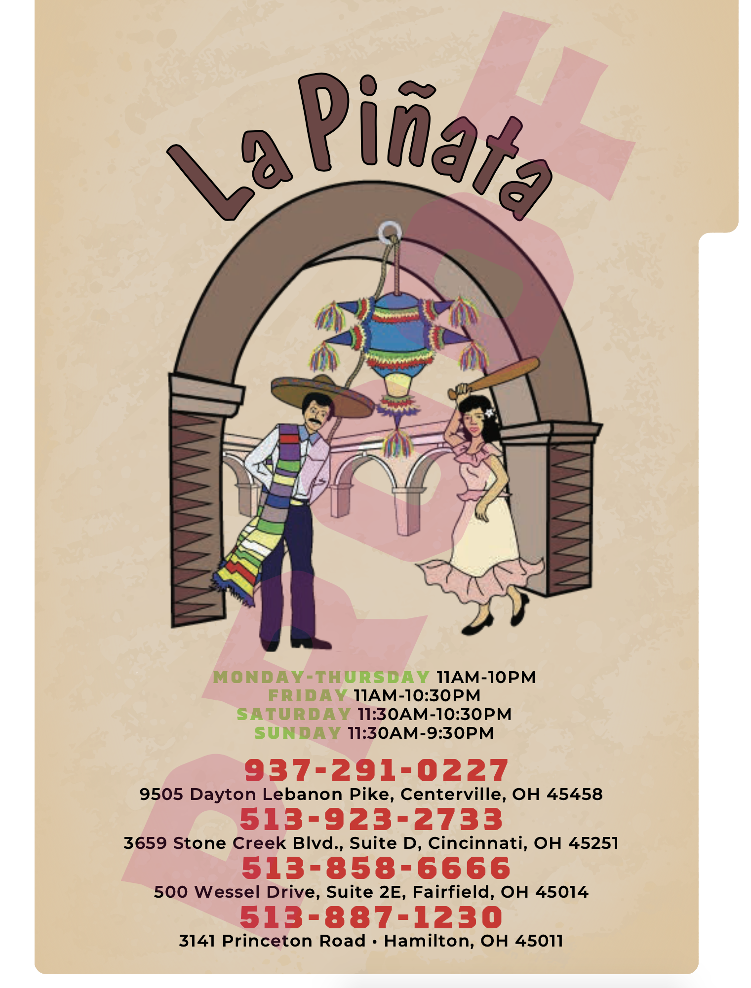 Menu — La Piñata