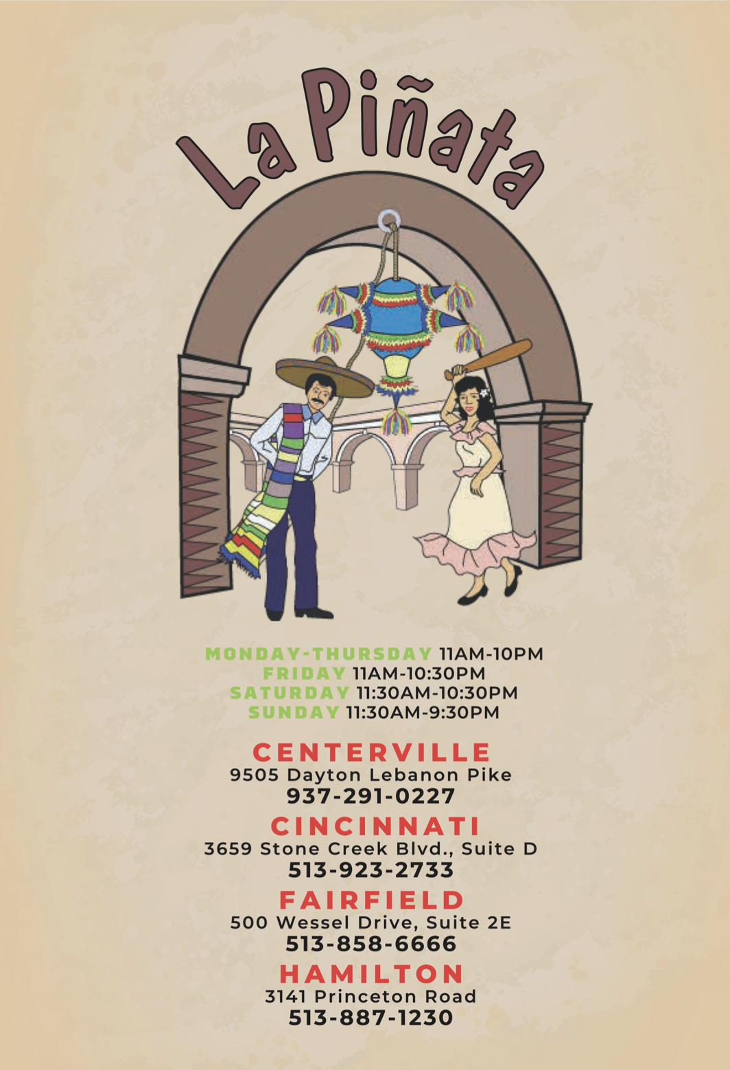 Menu — La Piñata