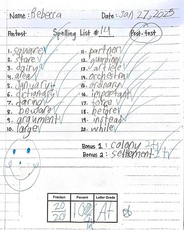 From Failure to Scoring 104% on Her Spelling Test! She Understands How ...