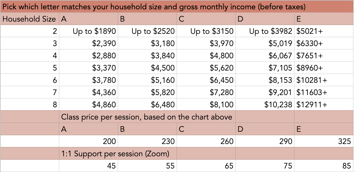 Sliding Scale — Laurel Johnson Consulting