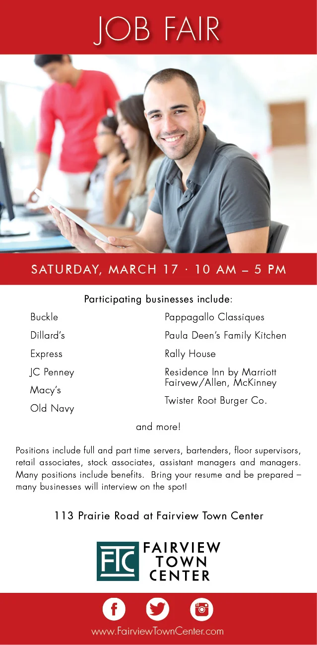 Fairview Town Center Job Fair — Fairview Town Center - Stacy Road & US ...