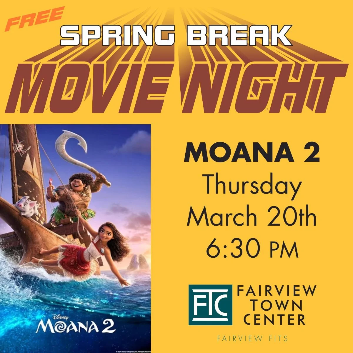 Spring Break Movie Night — Fairview Town Center - Stacy Road & US 75 in ...