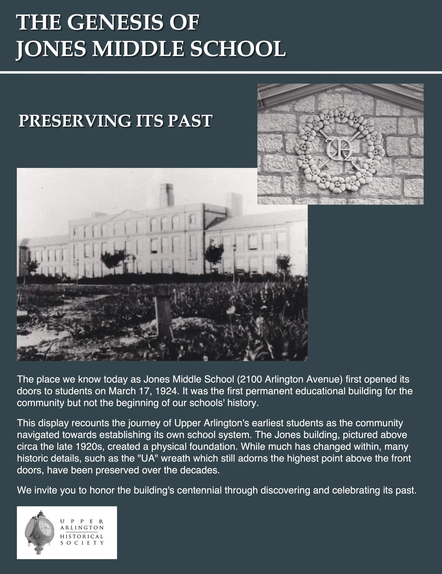 Jones 100 display — Upper Arlington Historical Society