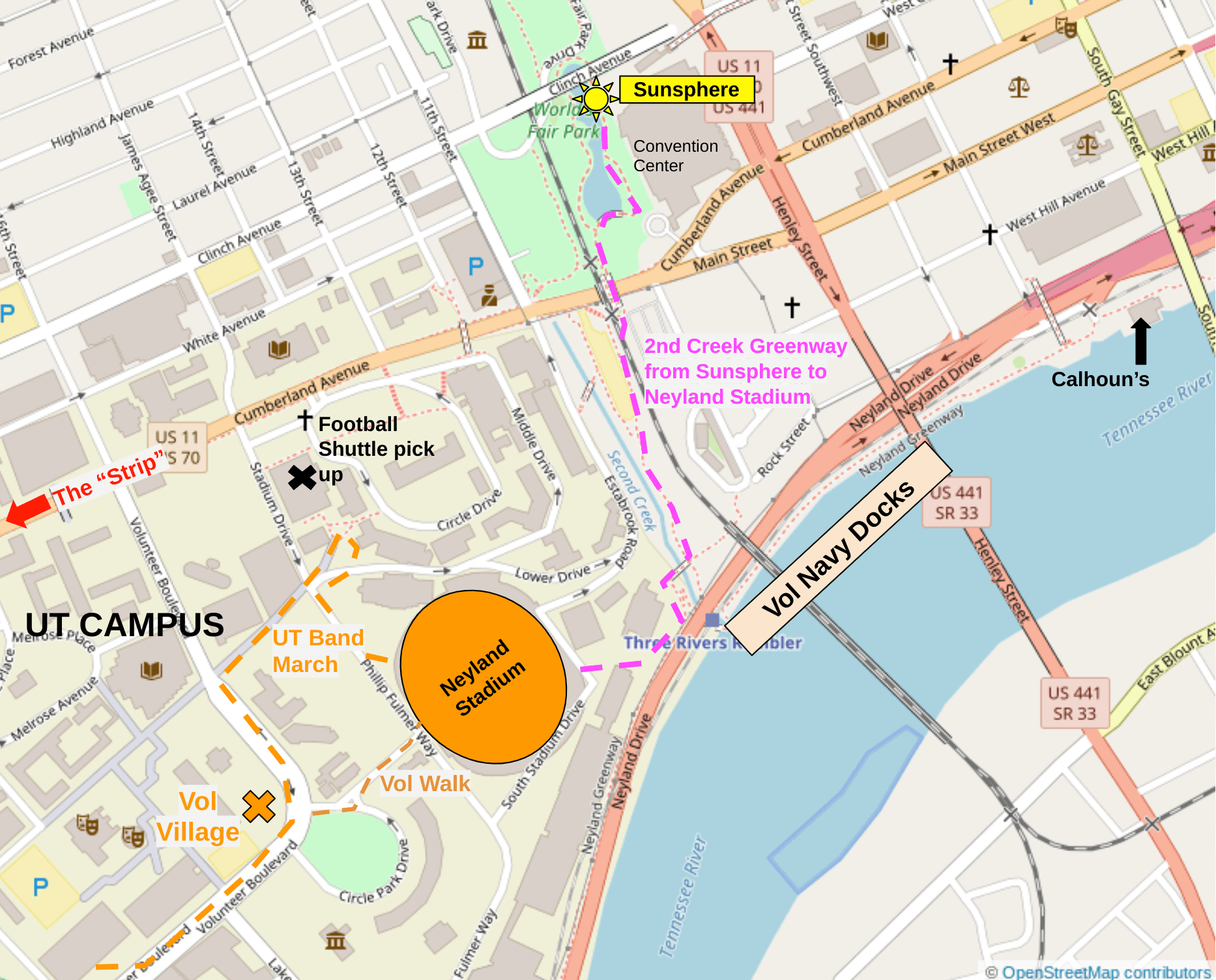 Best Parking Spots For A University of Tennessee Volunteers Football ...