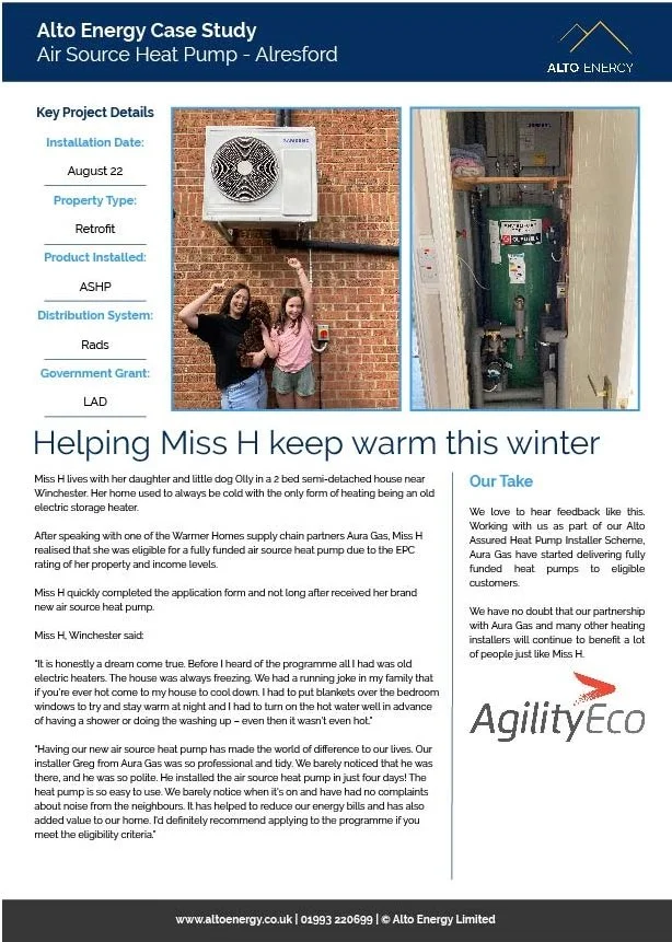 Air Source Heat Pump Case Study Alresford