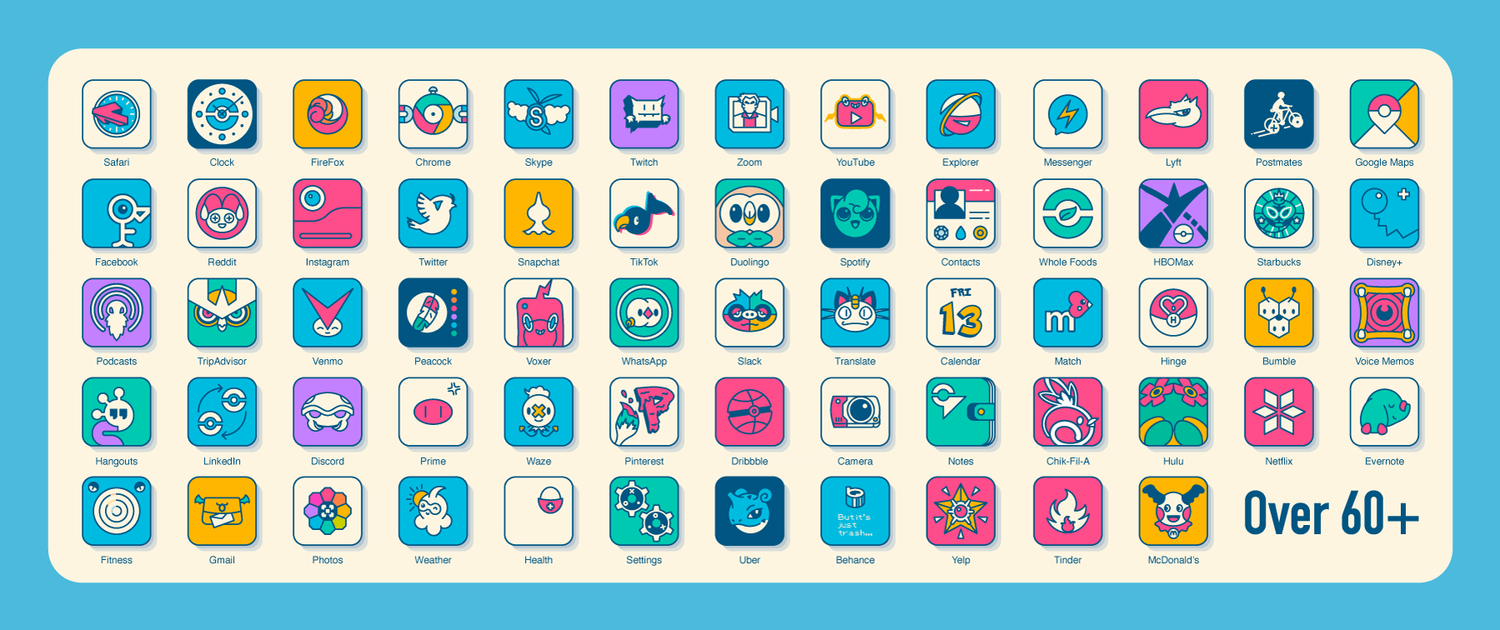Pokémon iOS Icons | Minimalist Design — Clint Hess