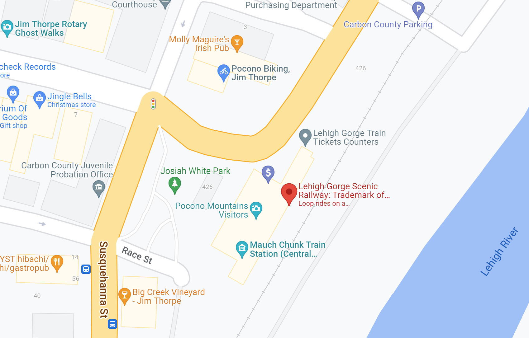 Jim Thorpe, PA Train Rides — Lehigh Gorge Scenic Railway