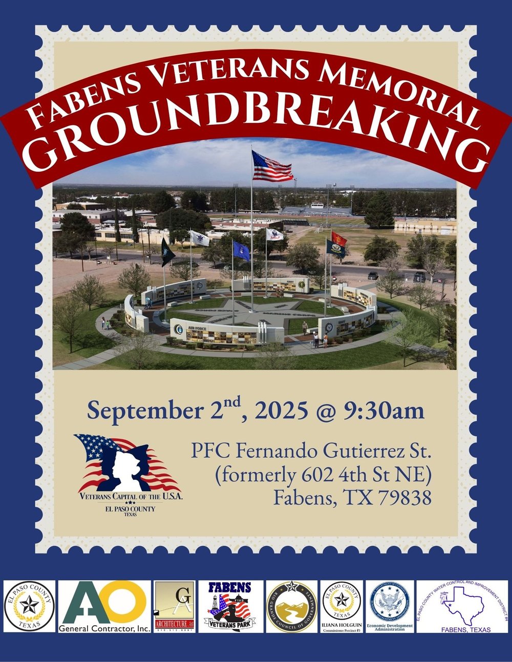 Fabens Veterans Memorial Groundbreaking Ceremony — El Paso County Parks ...