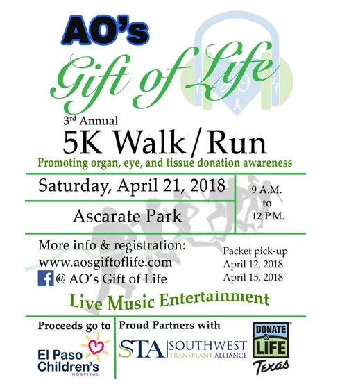 Ao's Gift of Life 3rd Annual 5k Walk/Run — El Paso County Parks ...