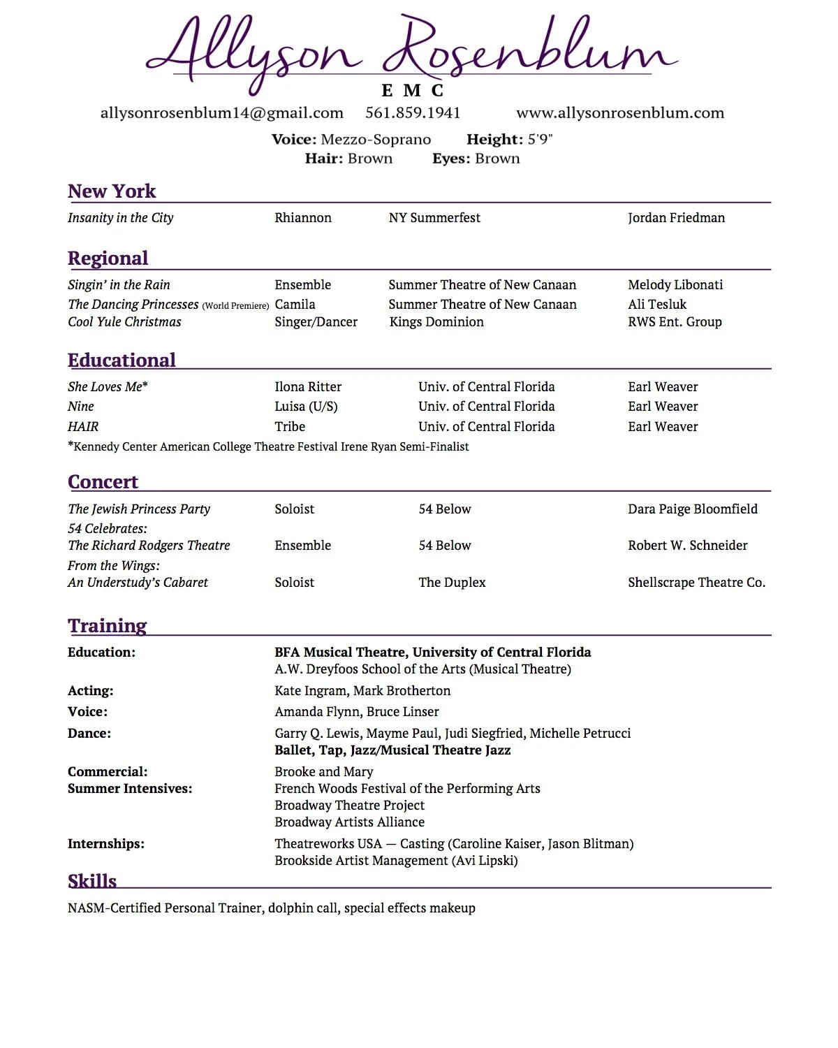 Resume — Allyson Rosenblum