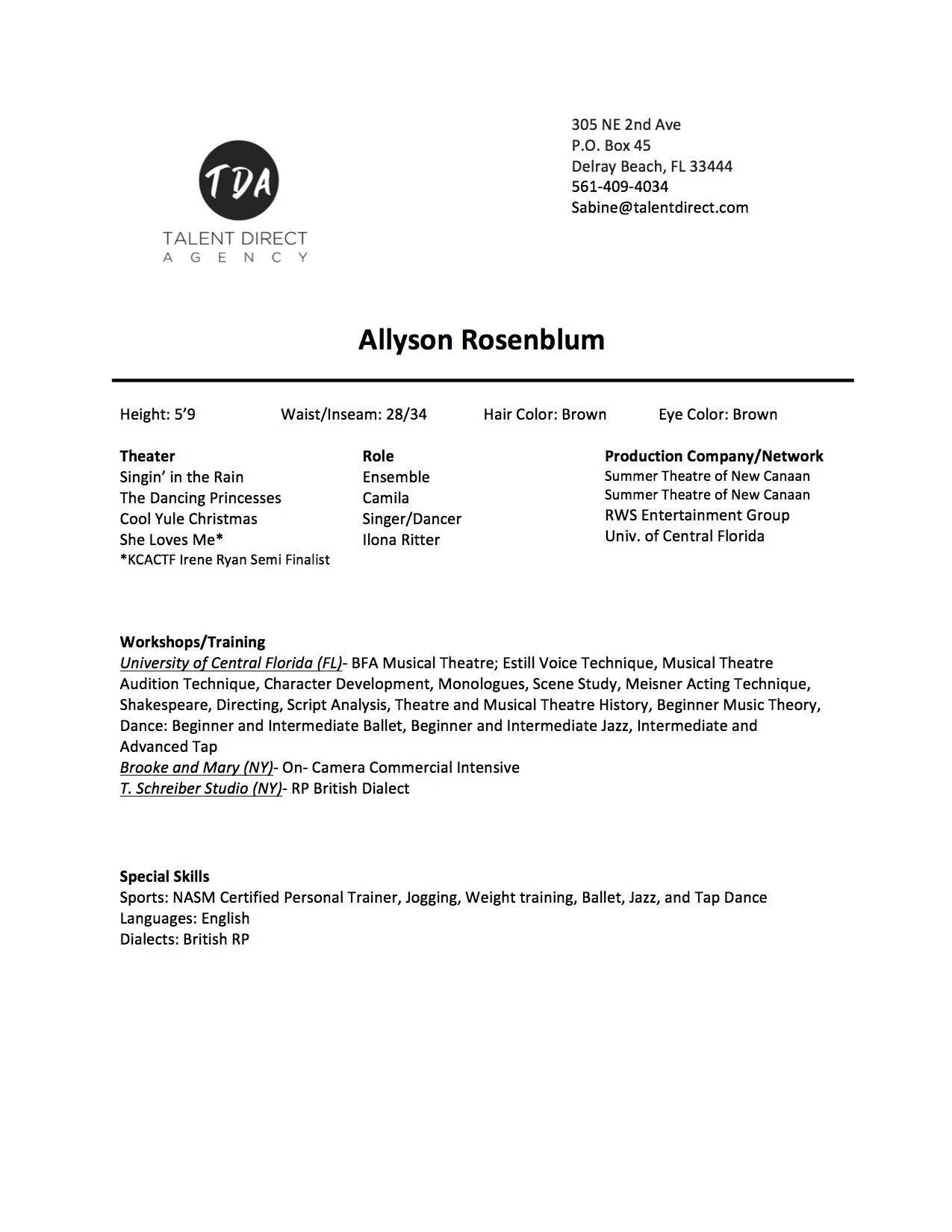 Resume — Allyson Rosenblum