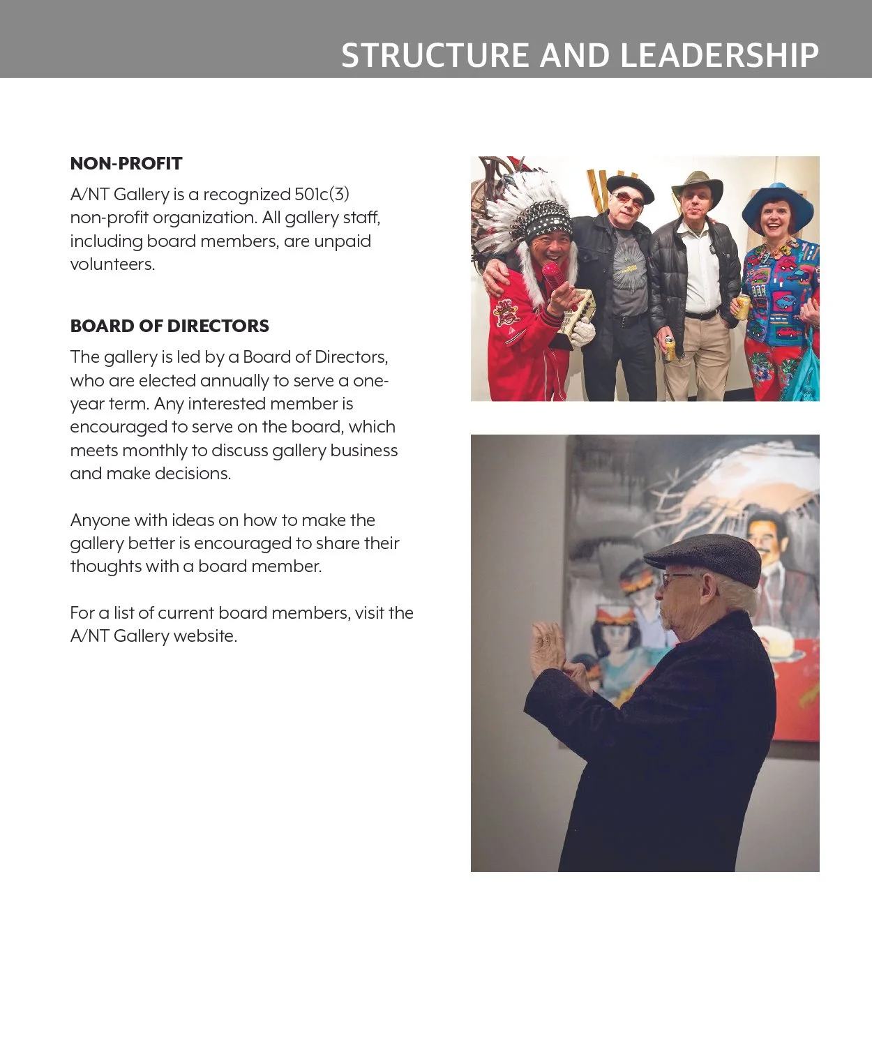 NEW MEMBERS HANDBOOK — A/NT Gallery