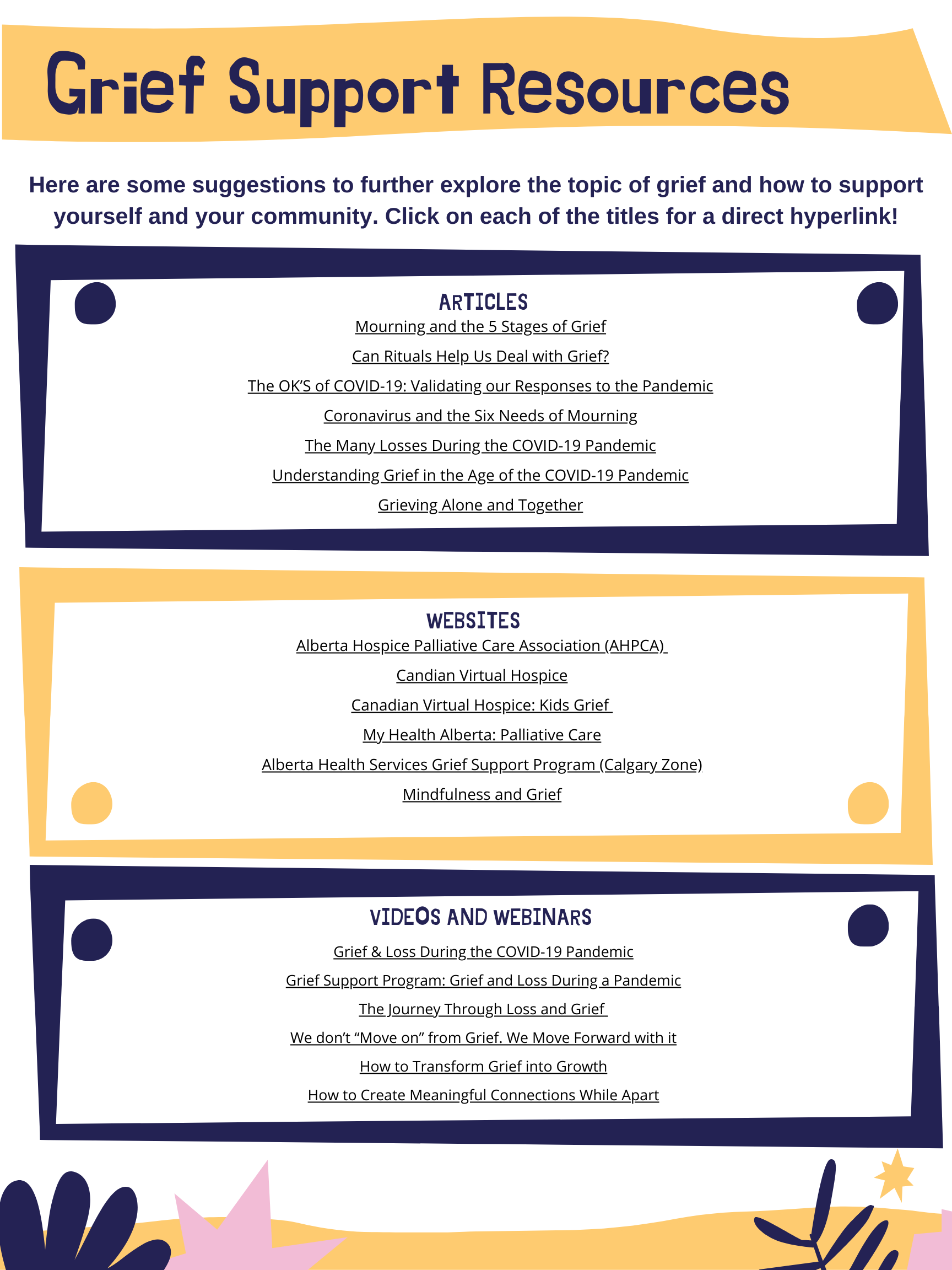 Grief Toolkit: Additional Resources to Explore! — CDLI