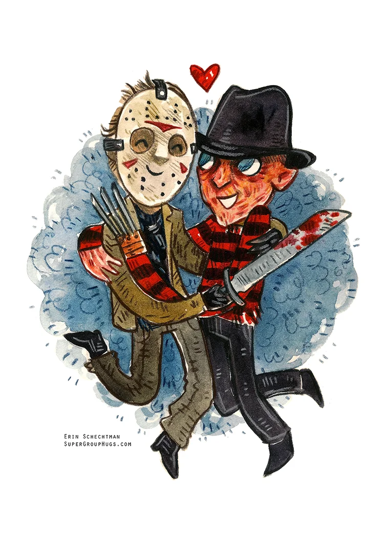Freddy Vs Jason Cartoon