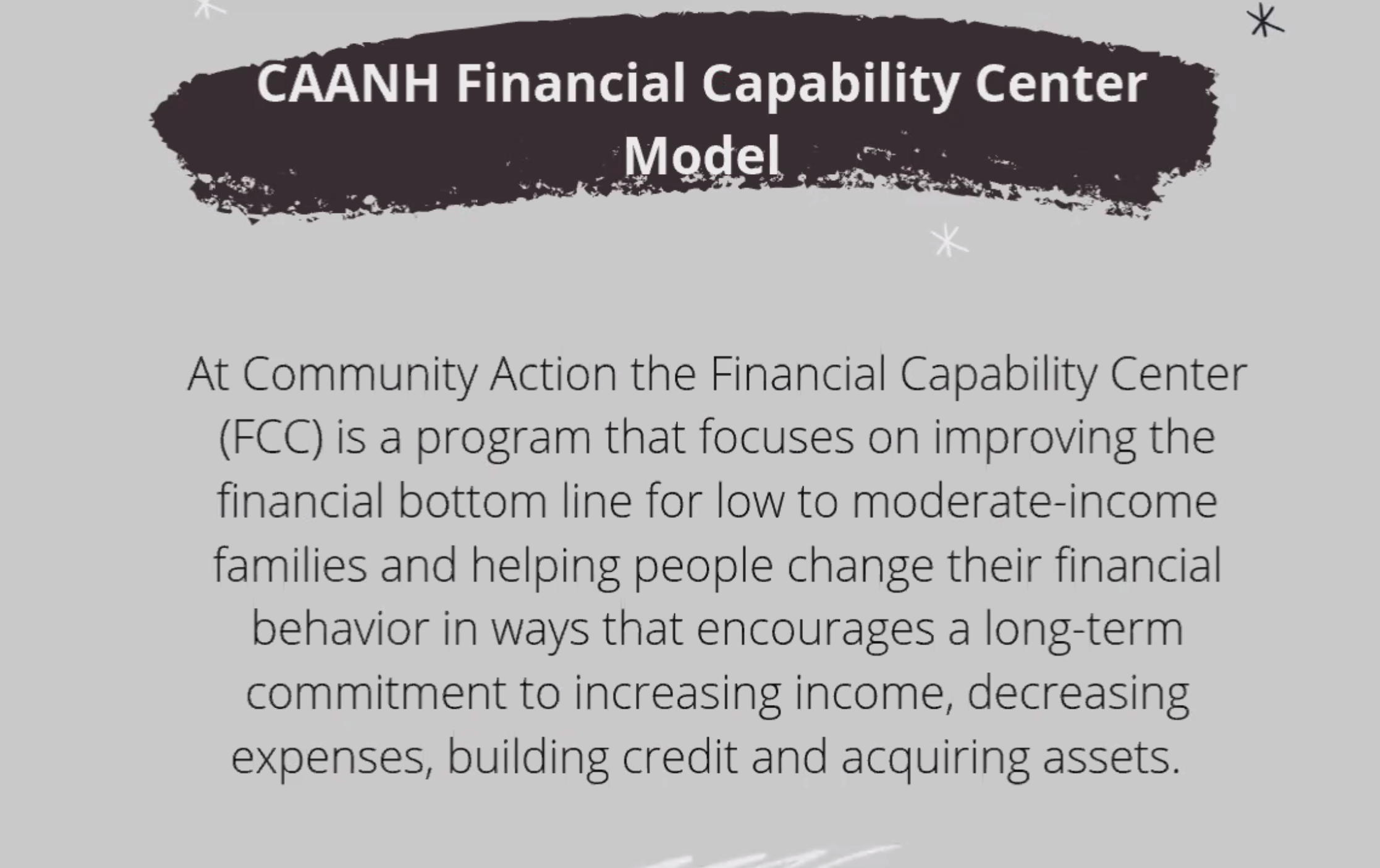 Financial Capability Center — COMMUNITY ACTION AGENCY OF NEW HAVEN