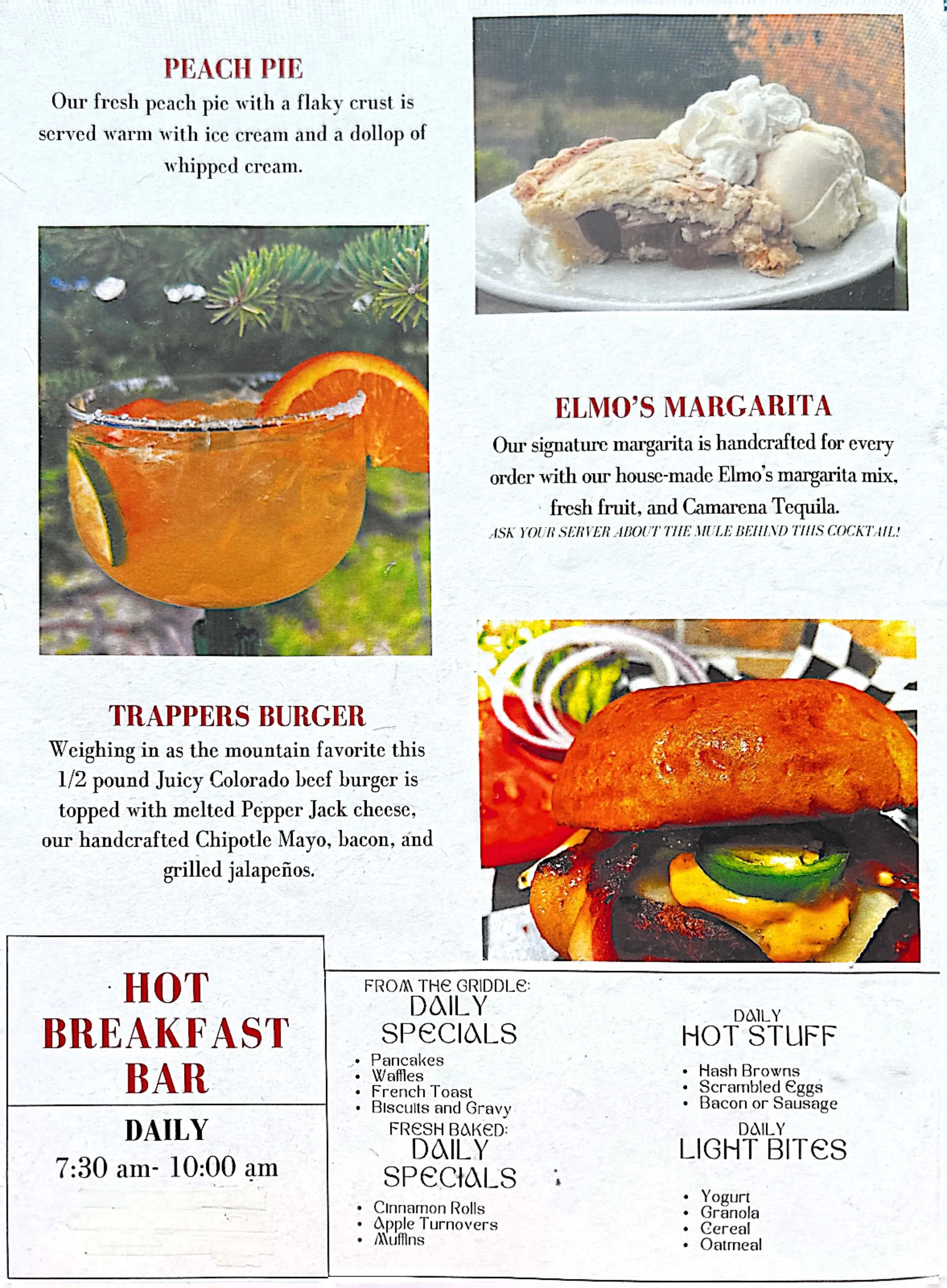 Menu — Trappers Lake Lodge