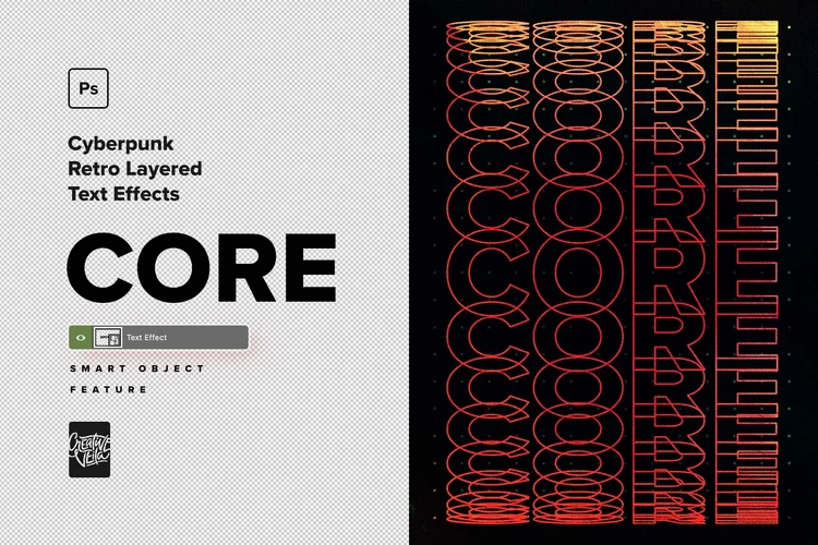 Creative Veila – Cyberpunk Retro Layered Text Effects