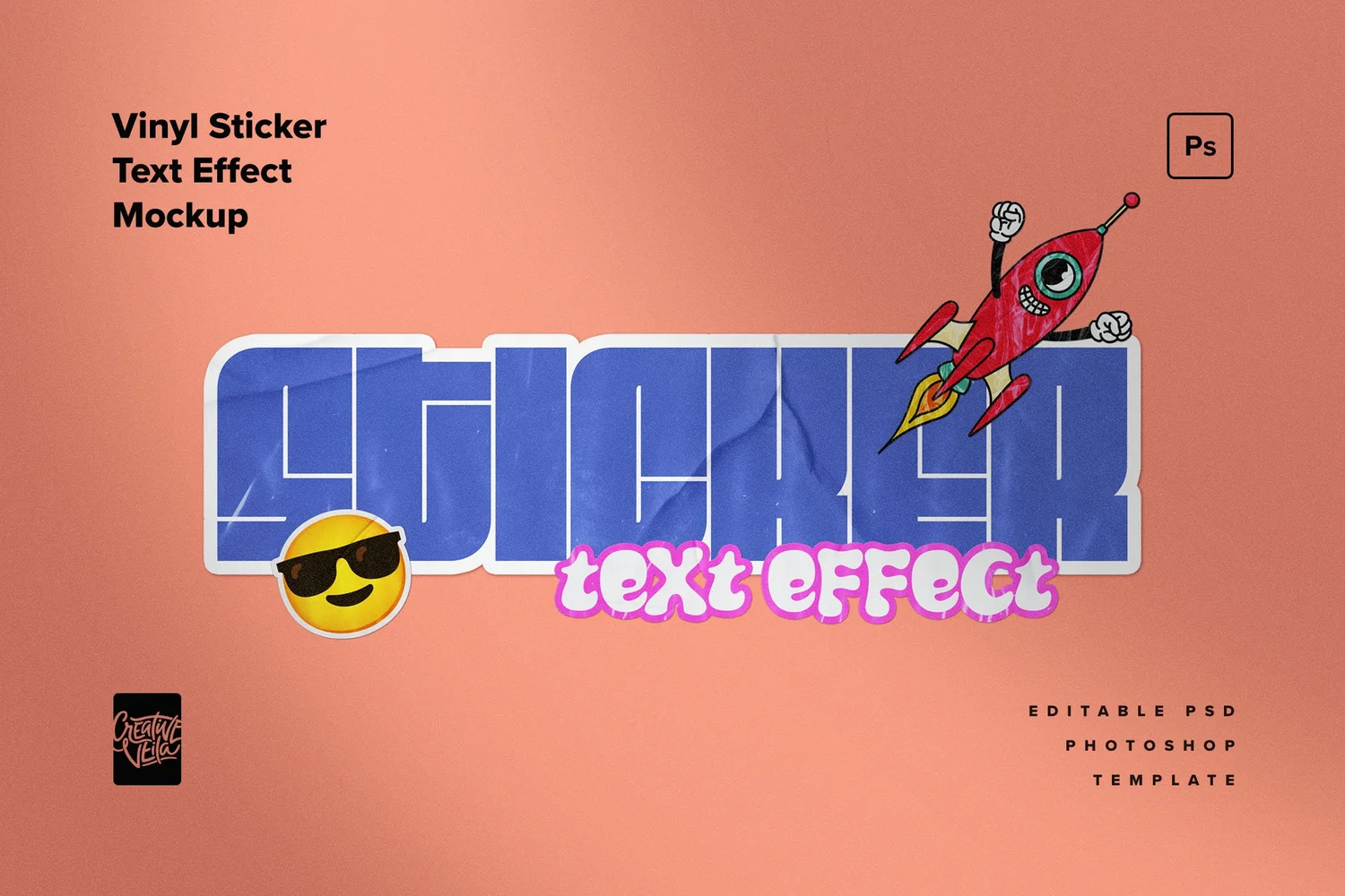 Creative Veila – Realistic Vinyl Sticker Text Effects