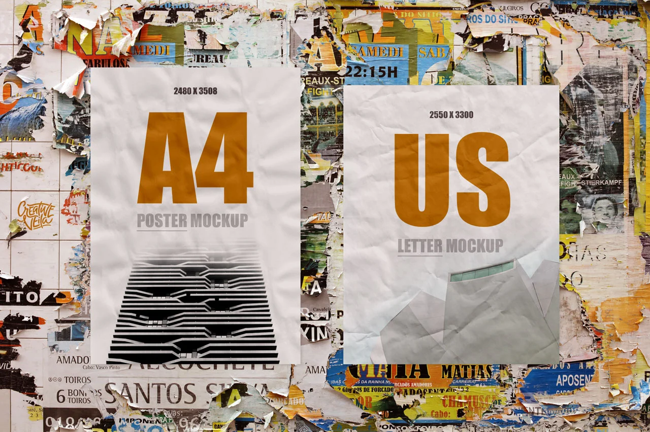 Creative Veila – Street Art: Paper Poster Mockups